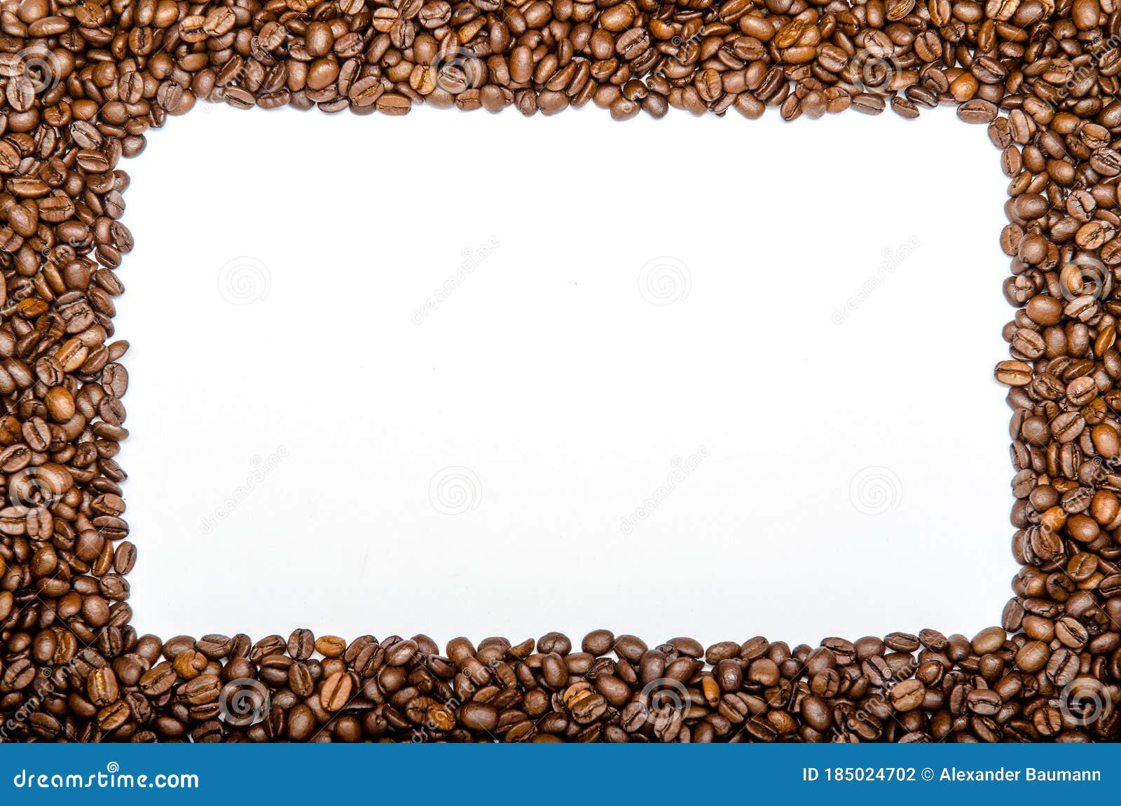A Frame Built from Coffee Beans, White Background Stock Photo - Image ...