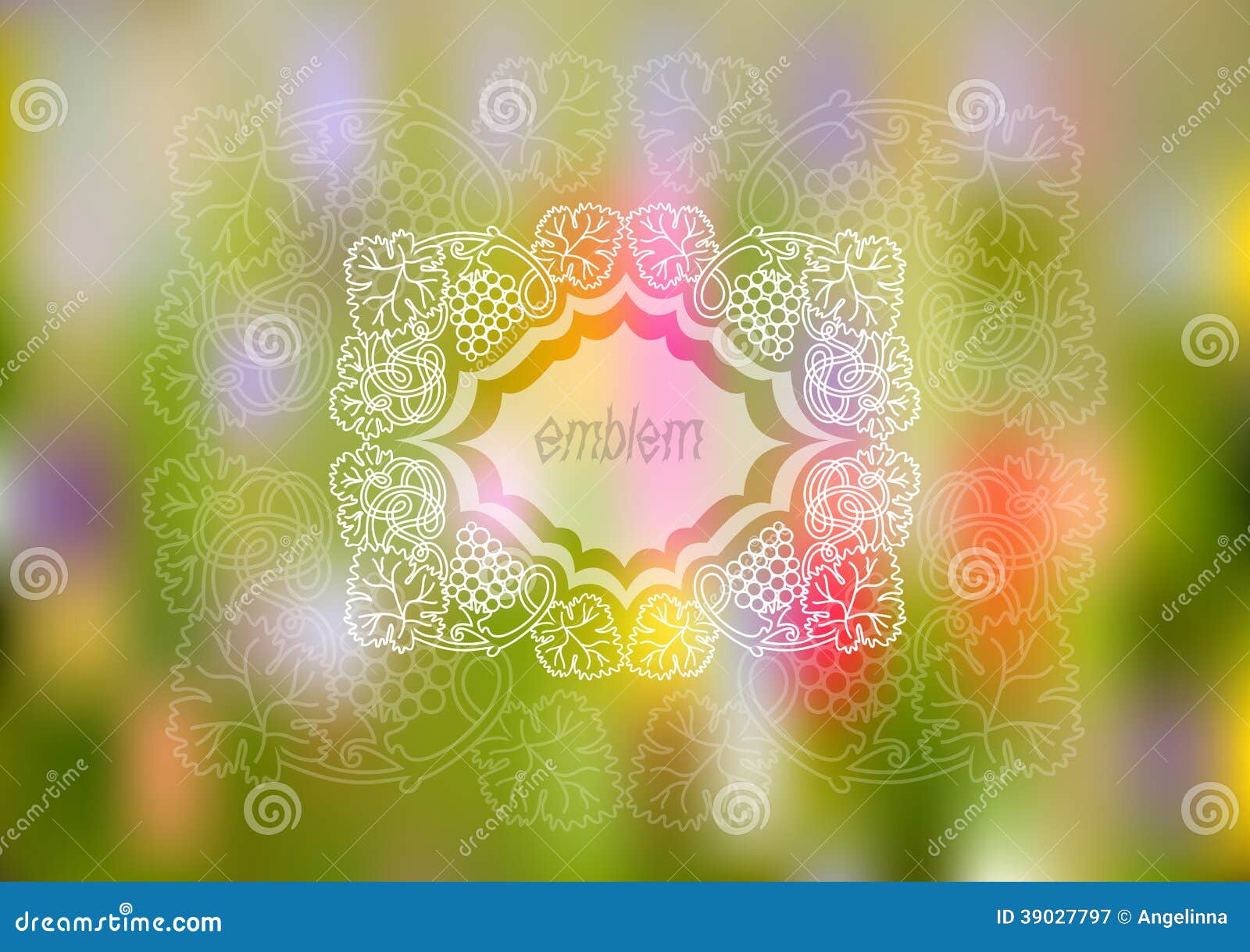 Frame with Bunches of Grapes and Background Stock Vector - Illustration ...
