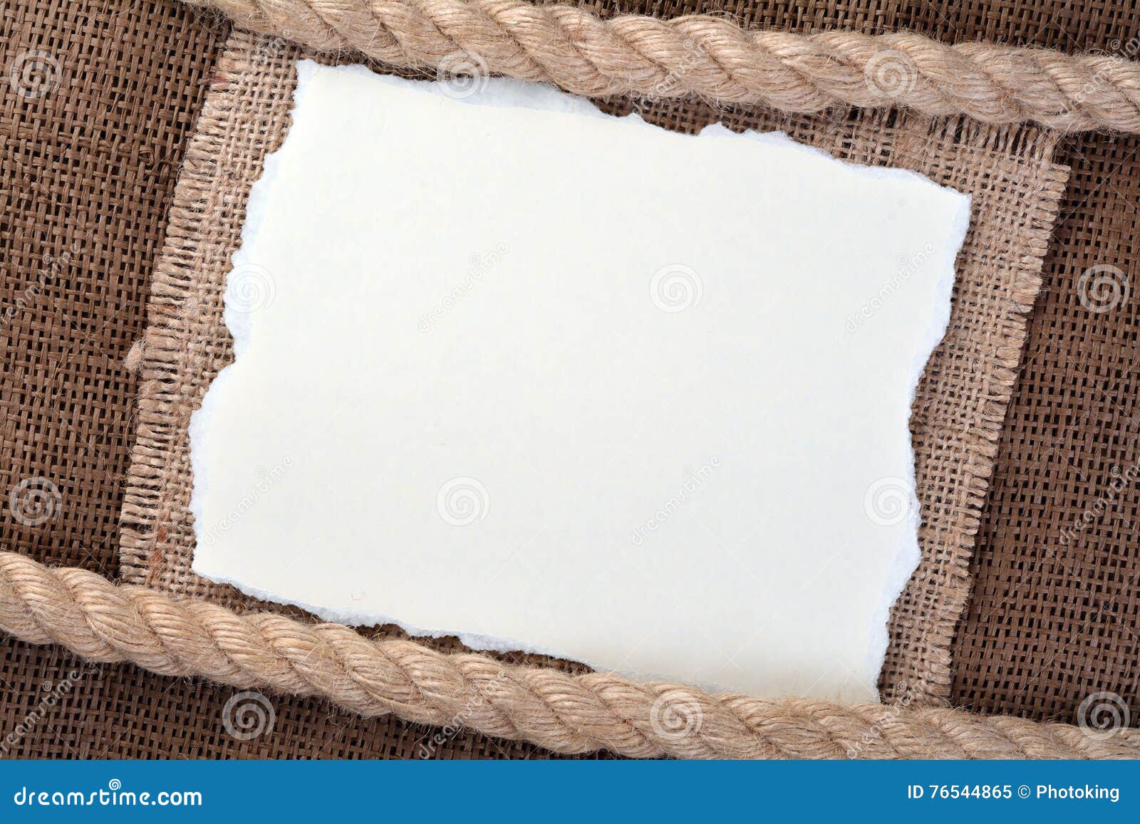 Frame Of Burlap, Lies On A Background Of Bamboo Mat Royalty-Free Stock ...