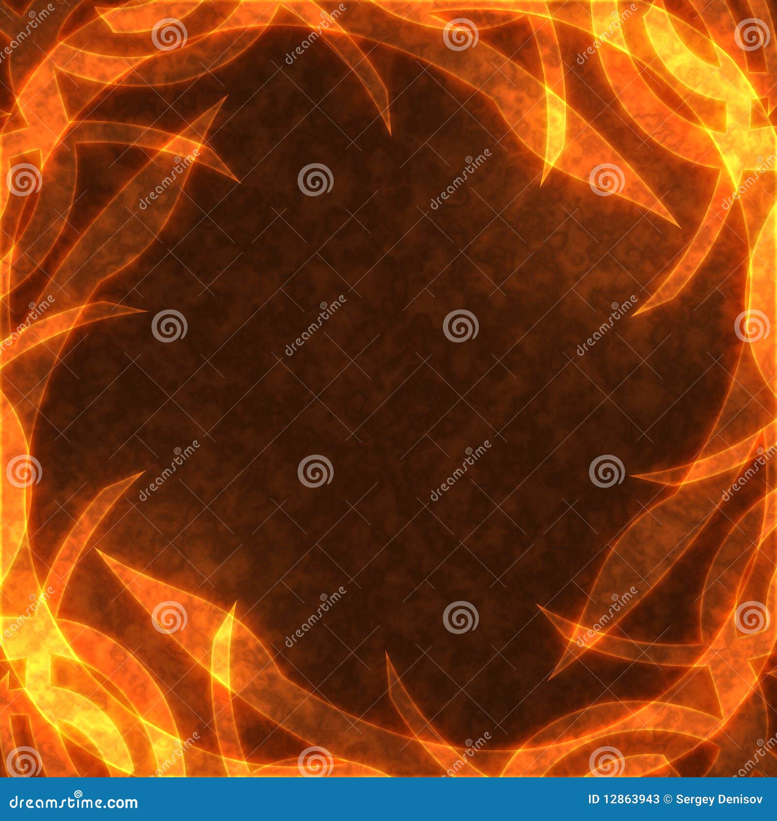 Frame of the Burning Elements Stock Illustration - Illustration of ...