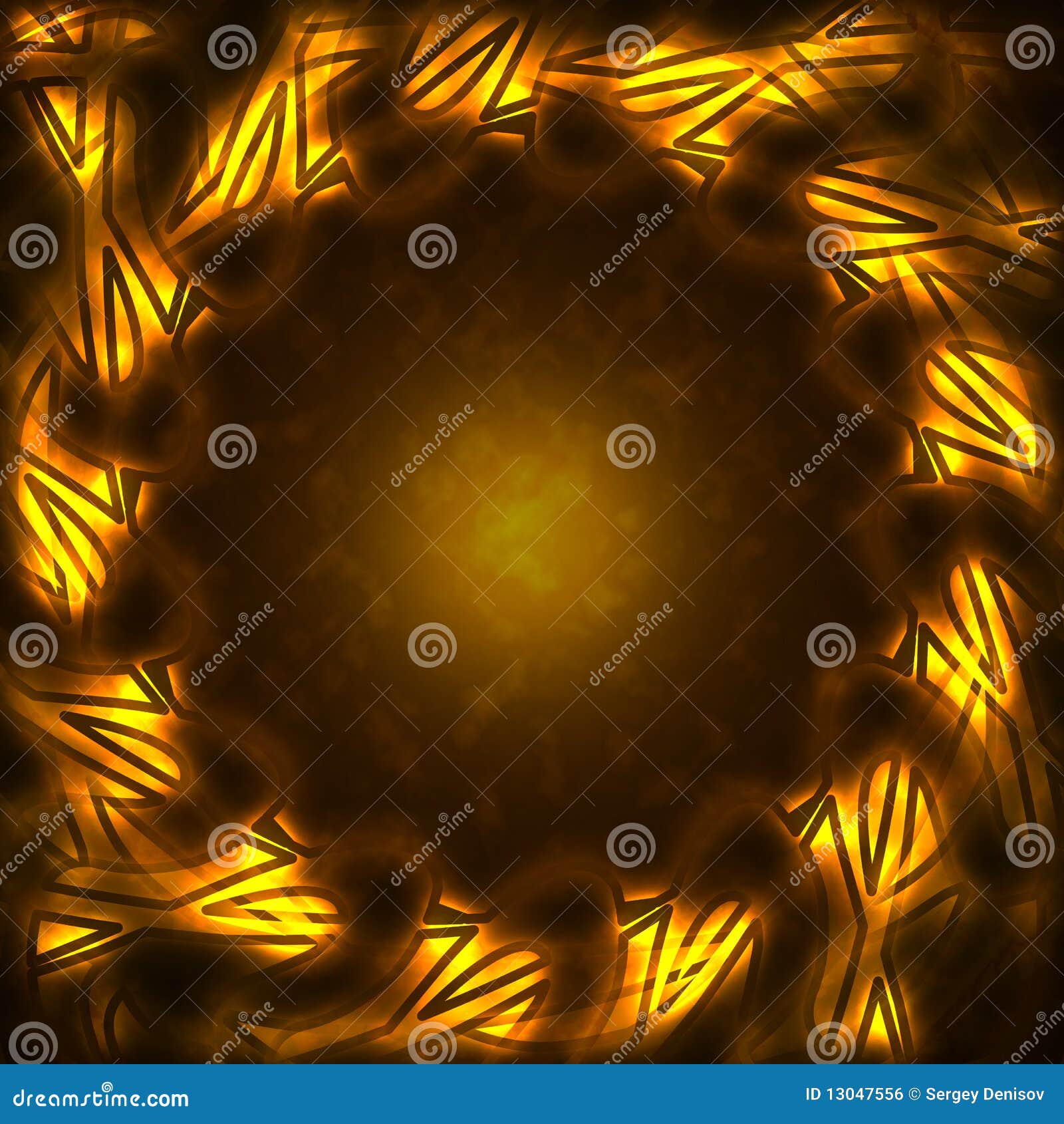 Frame of the Burning Elements Stock Illustration - Illustration of ...