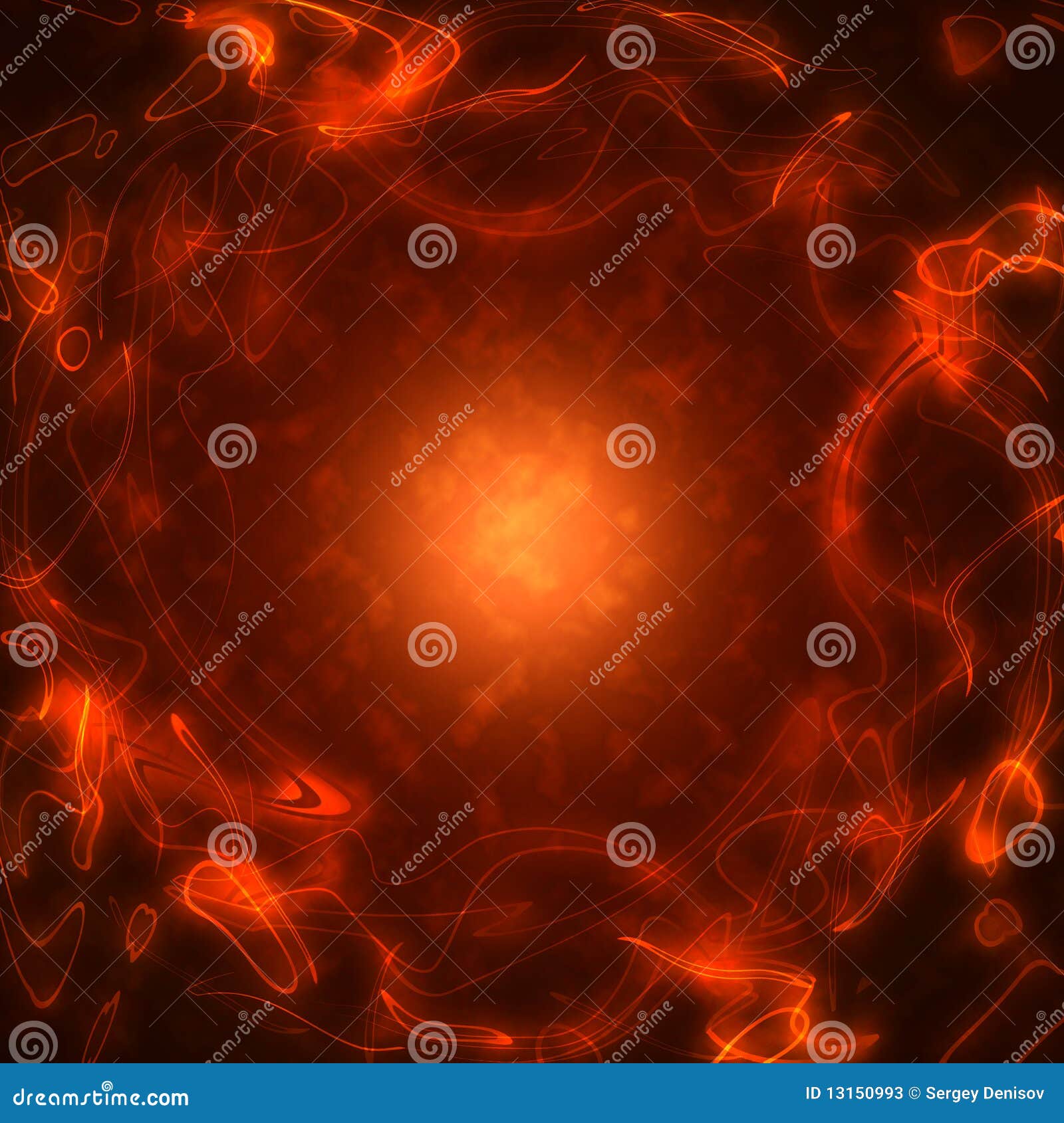 Frame of the Burning Elements Stock Illustration - Illustration of ...