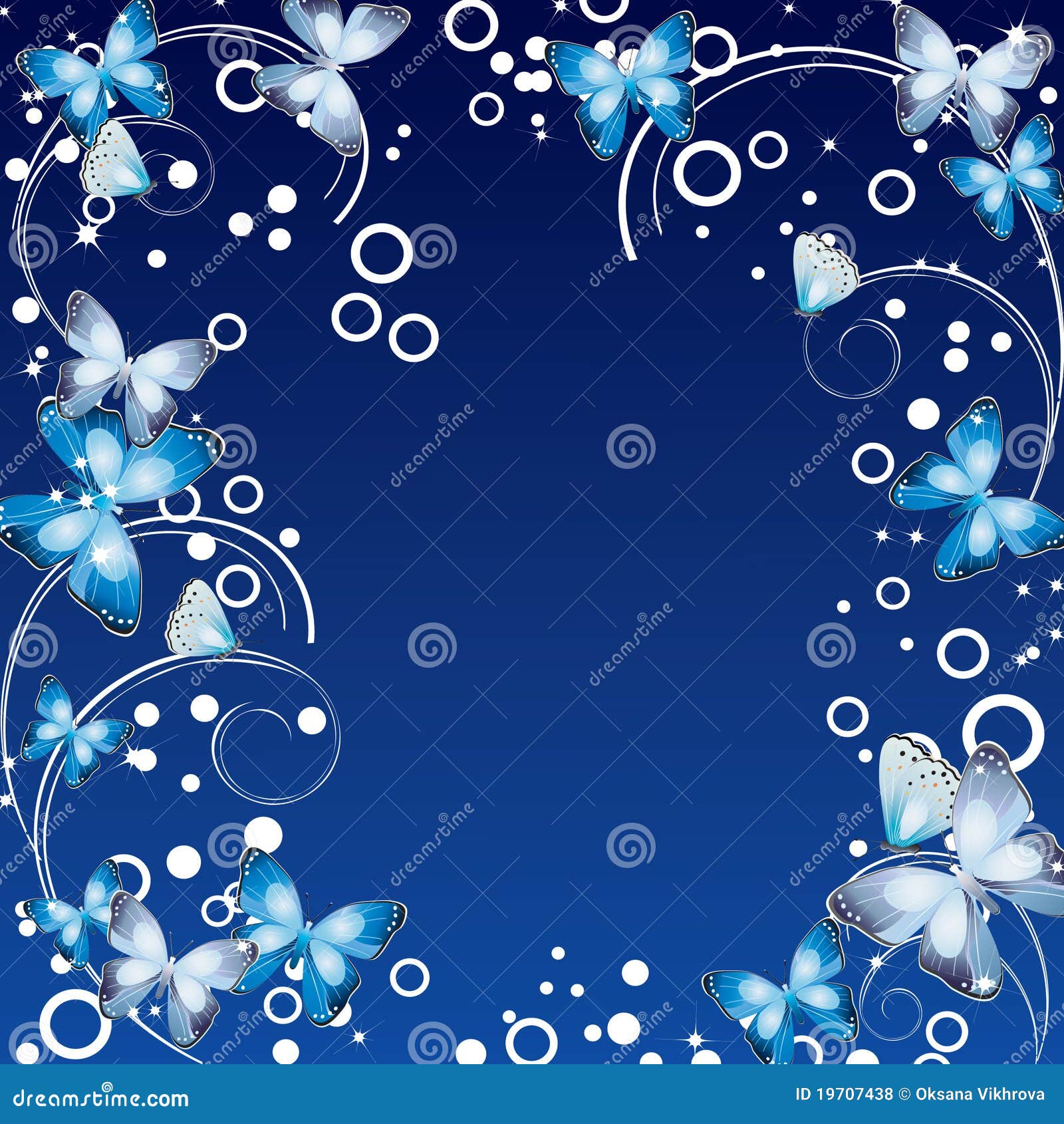 Frame with butterflies. stock vector. Illustration of decoration - 19707438