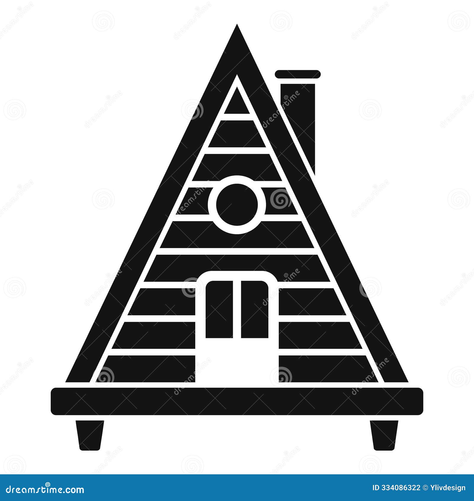 Frame Cabin Isolated On The White Background. Royalty-Free Cartoon ...