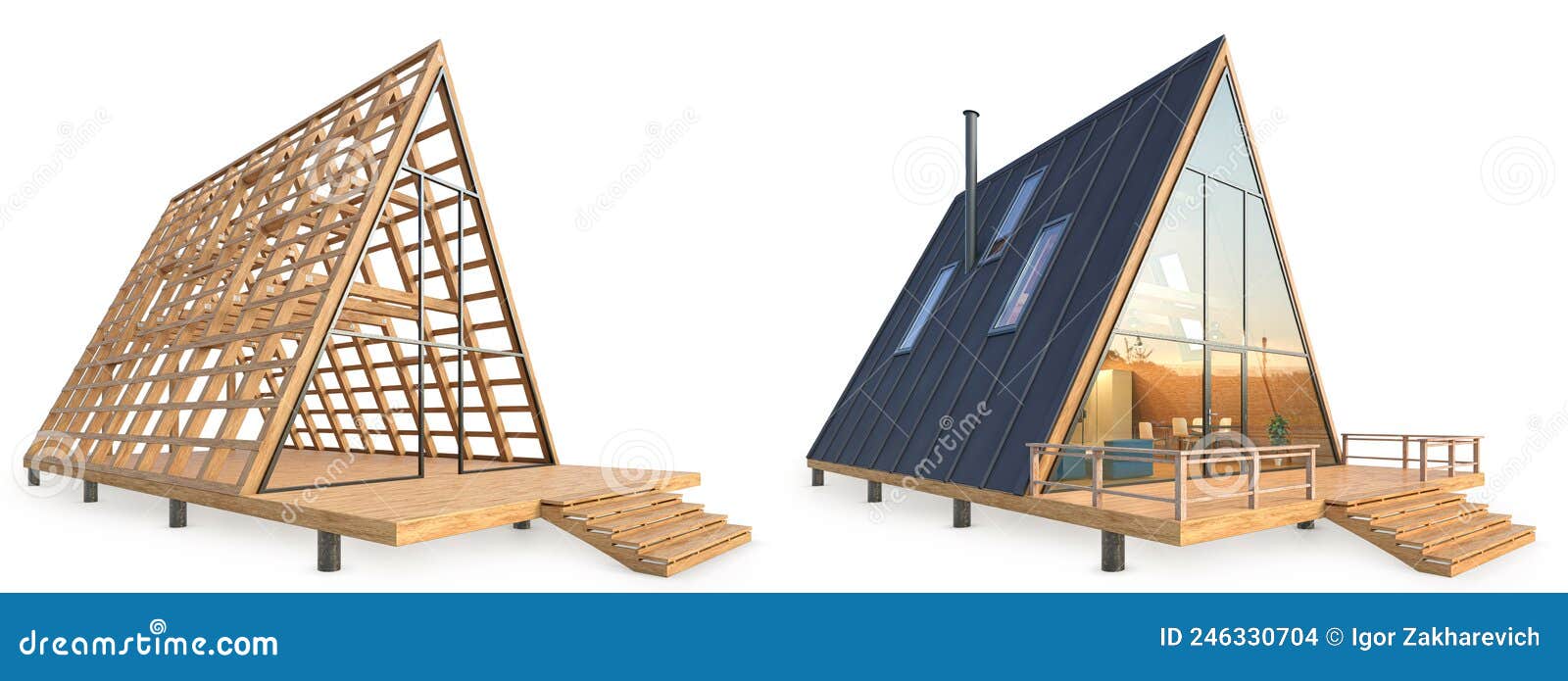 Frame Cabin Isolated on the White Background. Stock Illustration ...