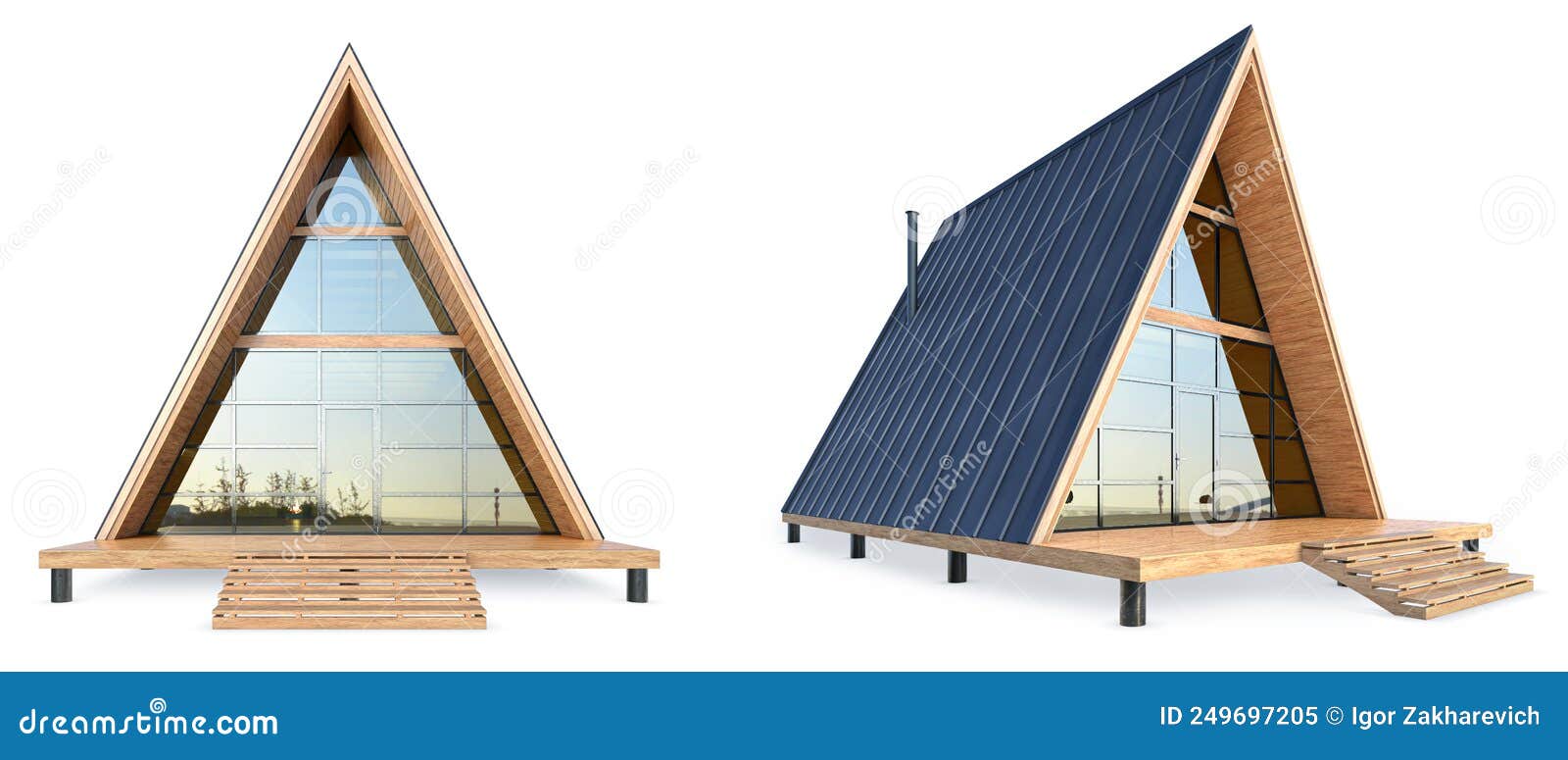 A-frame Cabin Wilderness Log Chalet Lakehouse Home Exterior Wooden ...