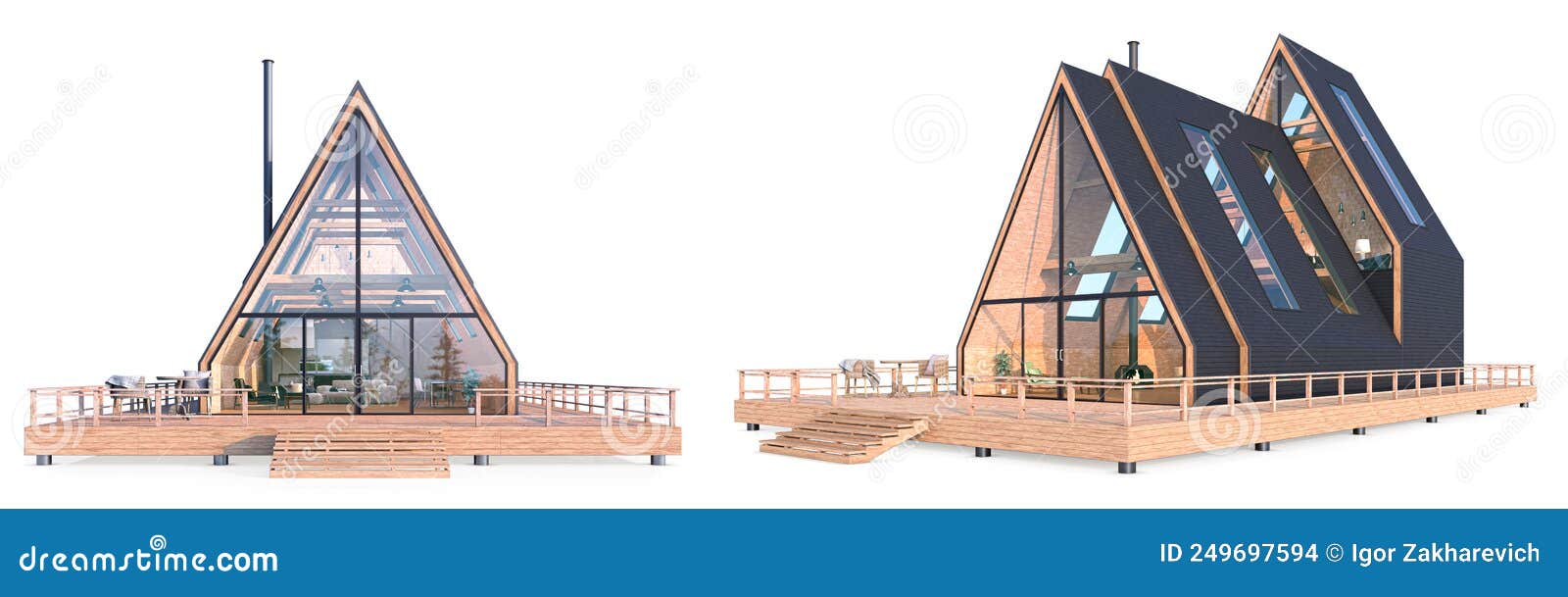 Frame Cabin Isolated on the White Background. Stock Illustration ...