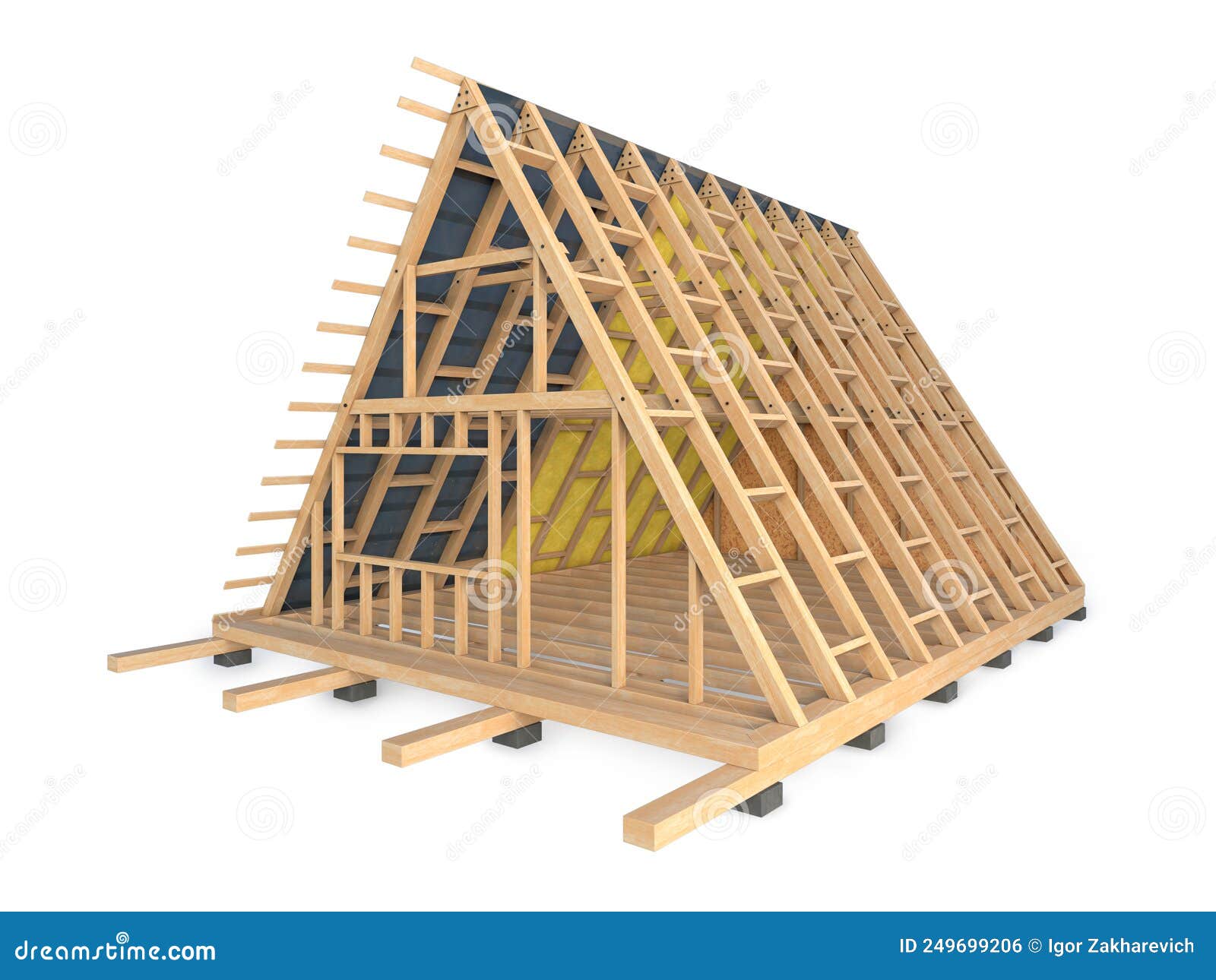 A-frame Cabin Wilderness Log Chalet Lakehouse Home Exterior Wooden ...