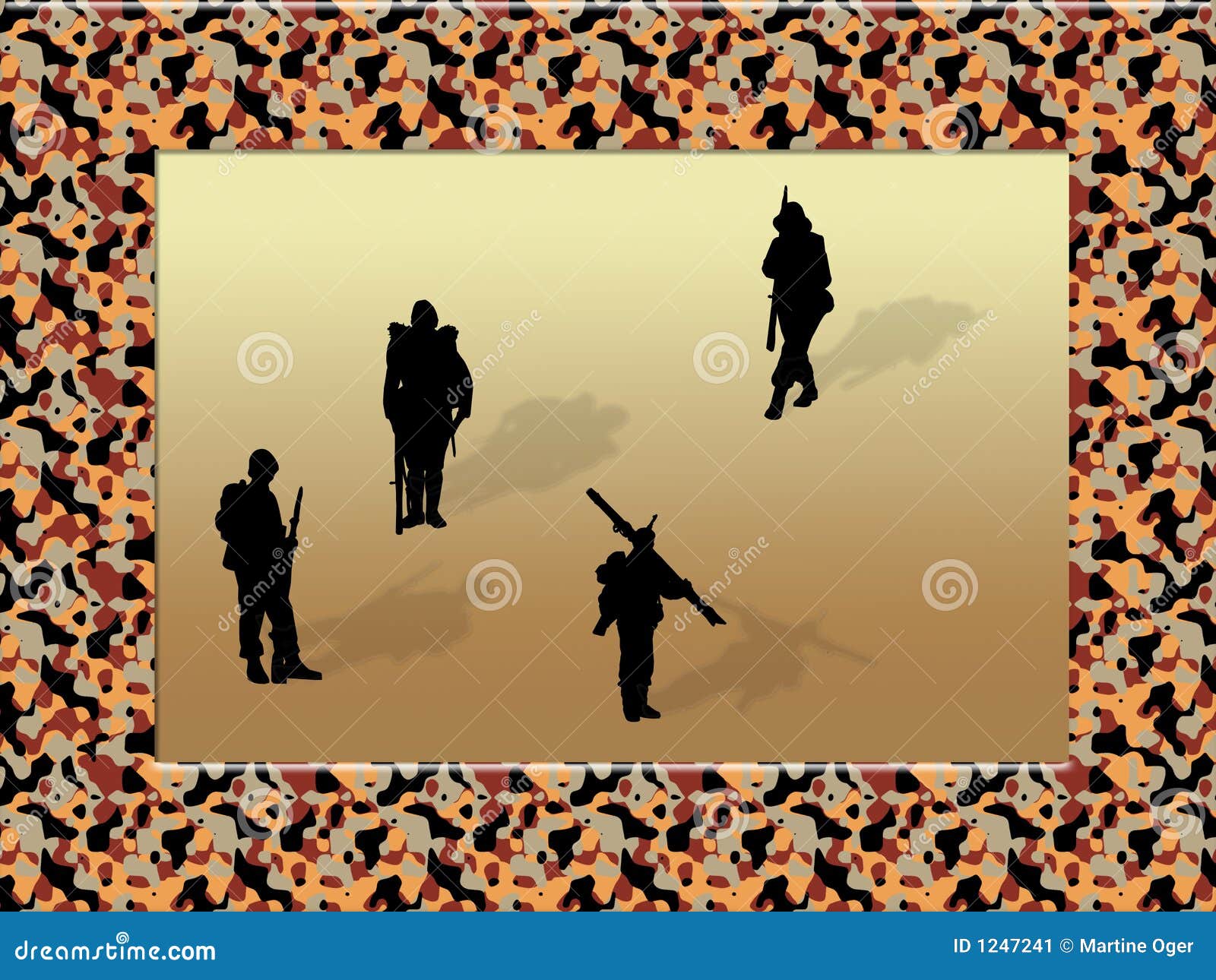 Frame Camouflage with Soldiers Stock Illustration - Illustration of ...