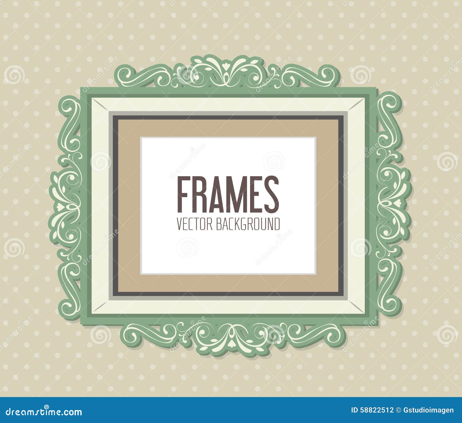 Frame card design. stock vector. Illustration of notice - 58822512