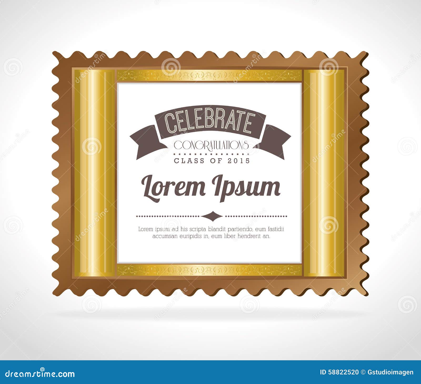 Frame card design. stock vector. Illustration of gold - 58822520