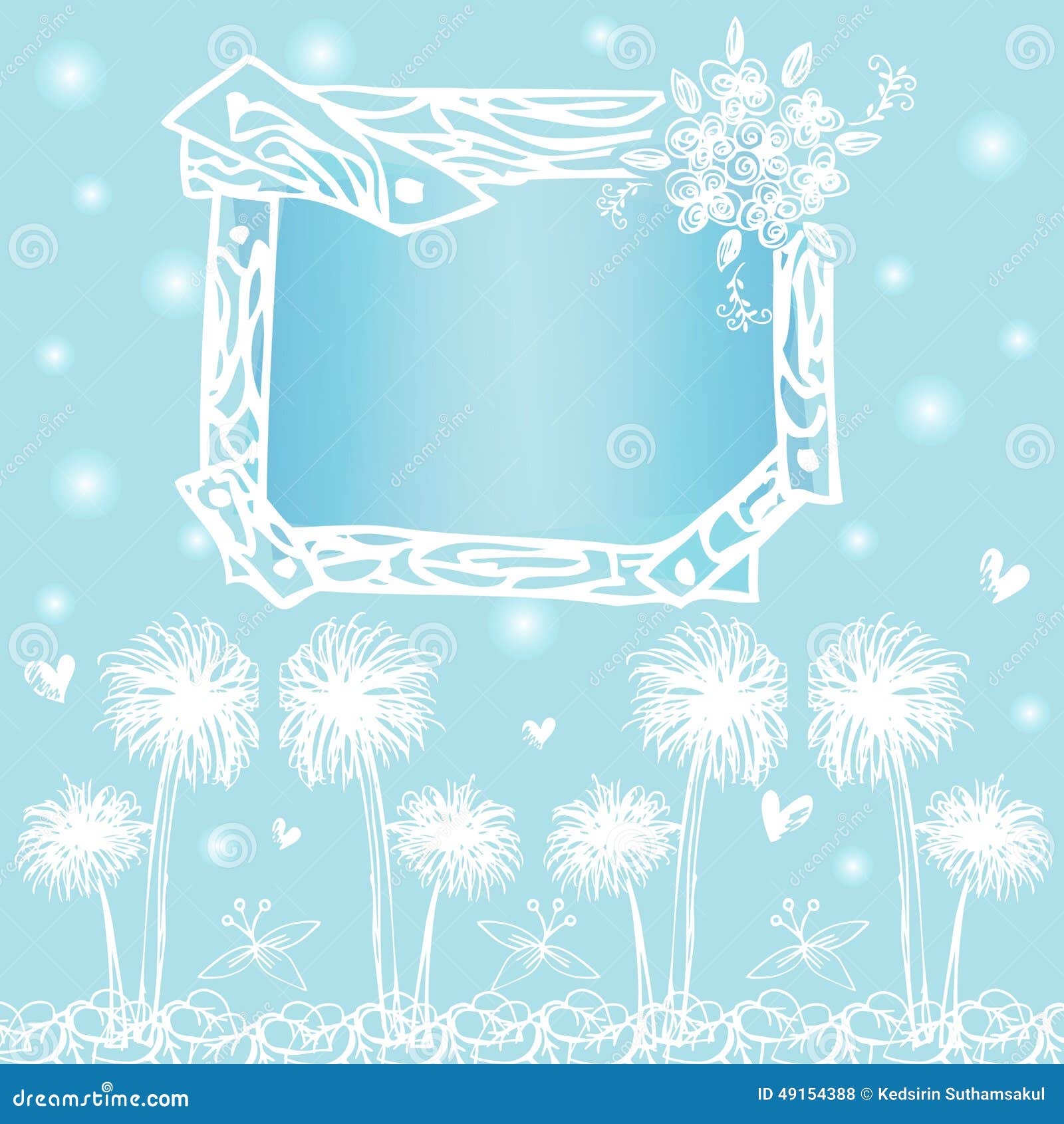 Frame Card Designs On Free Hand Drawing Vector On Light Blue Background ...