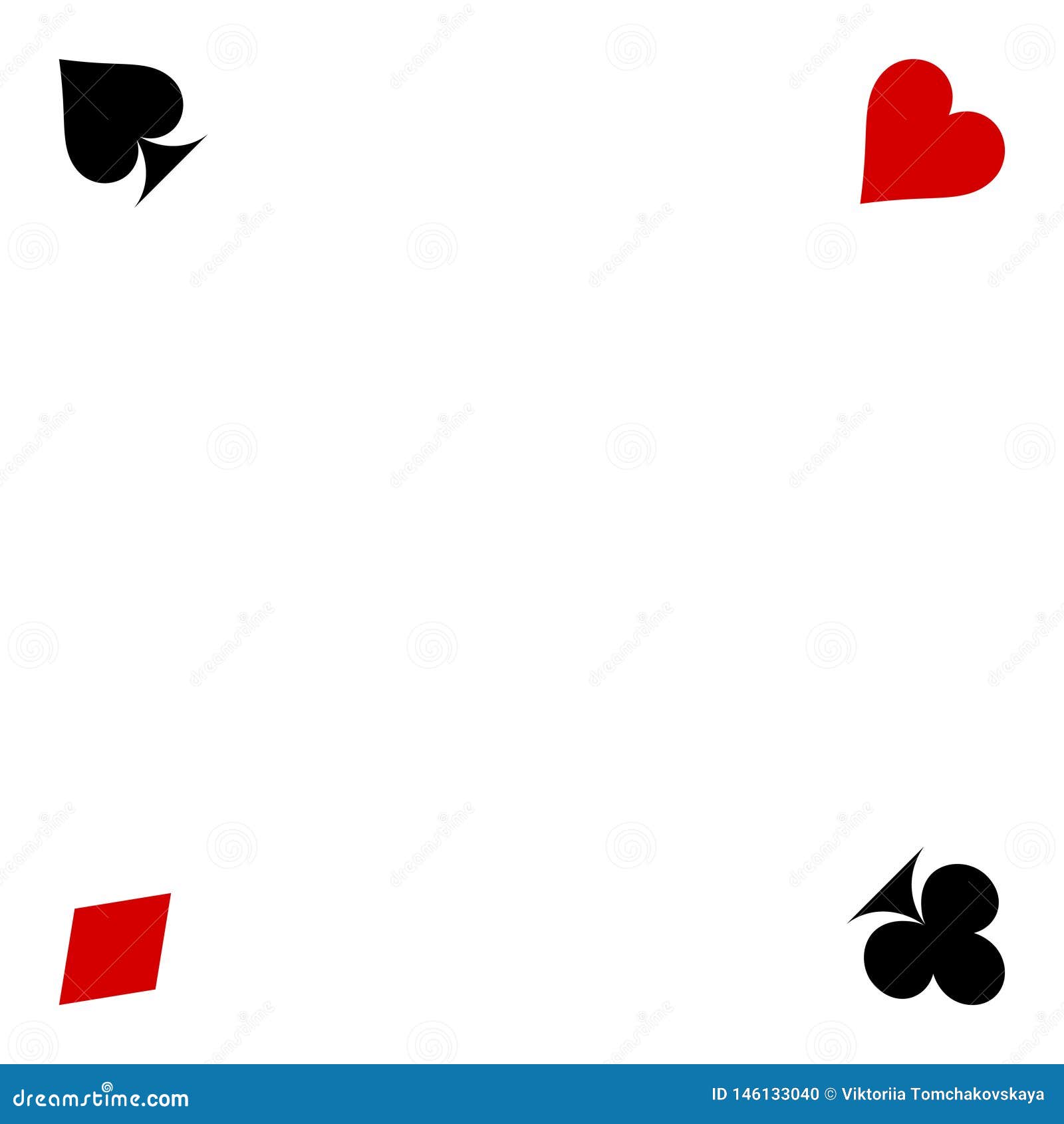 Frame of Card Suits. Playing Card Suits Isolated on White Background ...