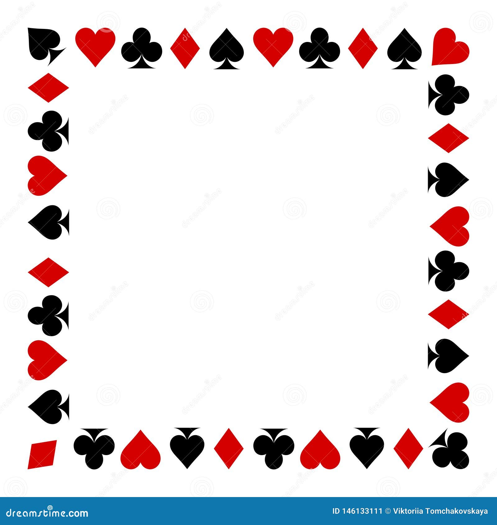 Frame of Card Suits. Playing Card Suits Isolated on White Background ...