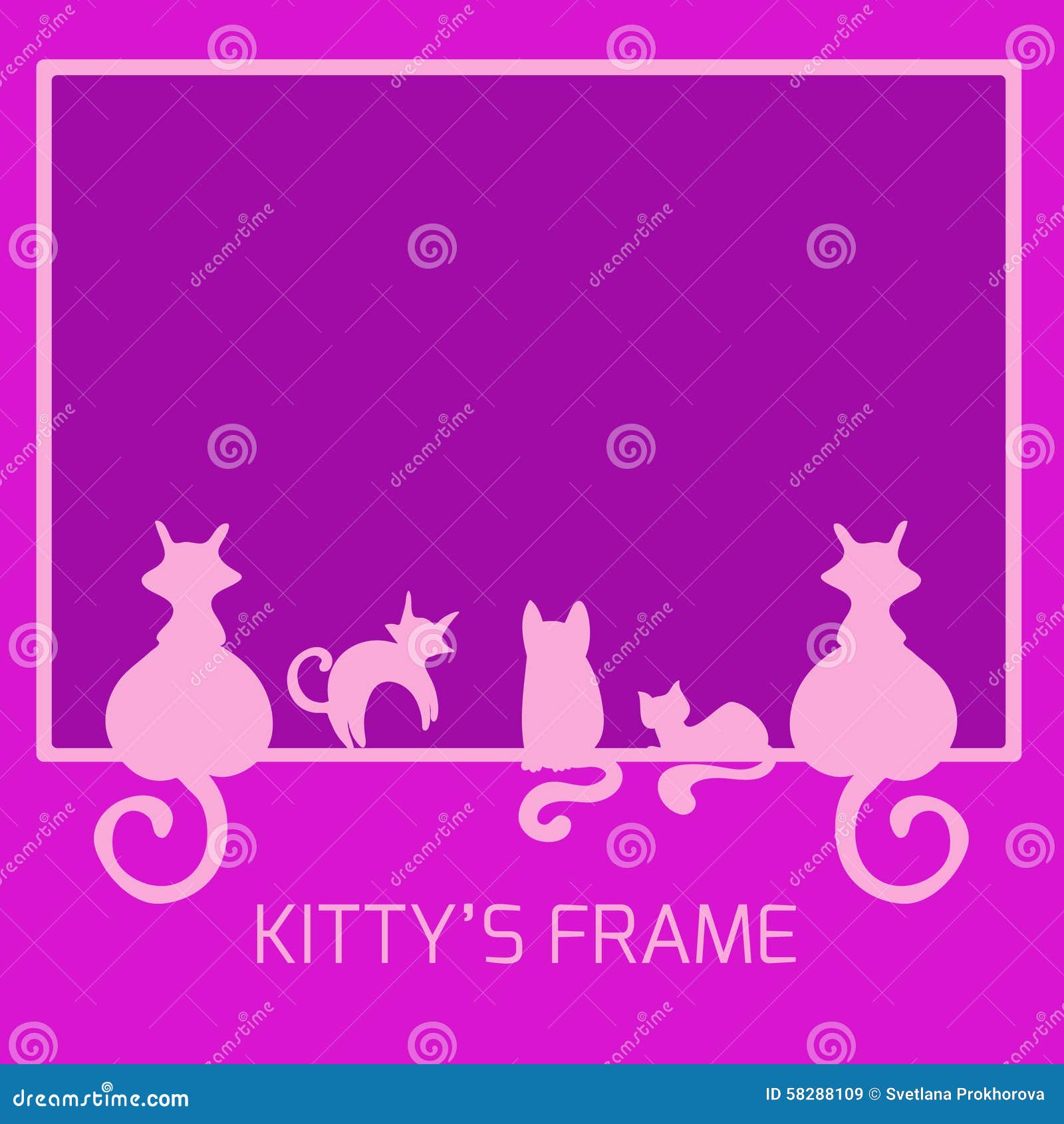 Frame from cats stock vector. Illustration of greeting - 58288109