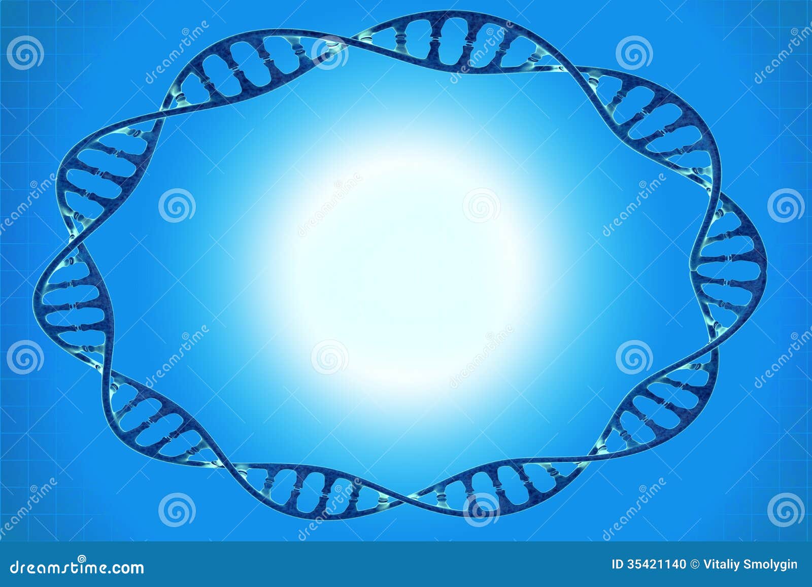 Frame of the Cell DNA in Blue Background Stock Illustration ...