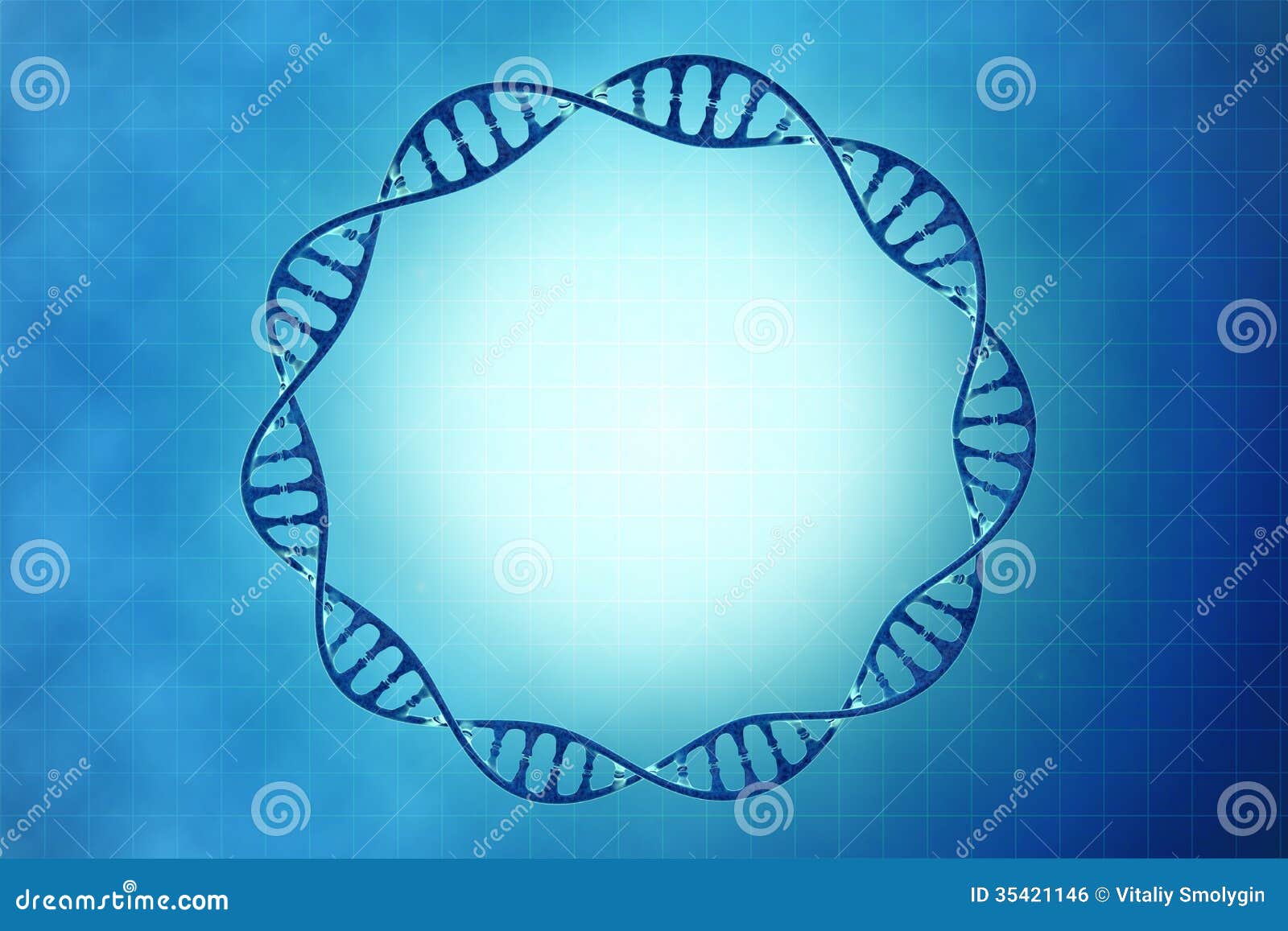 Frame of the Cell DNA in Blue Background Stock Illustration ...