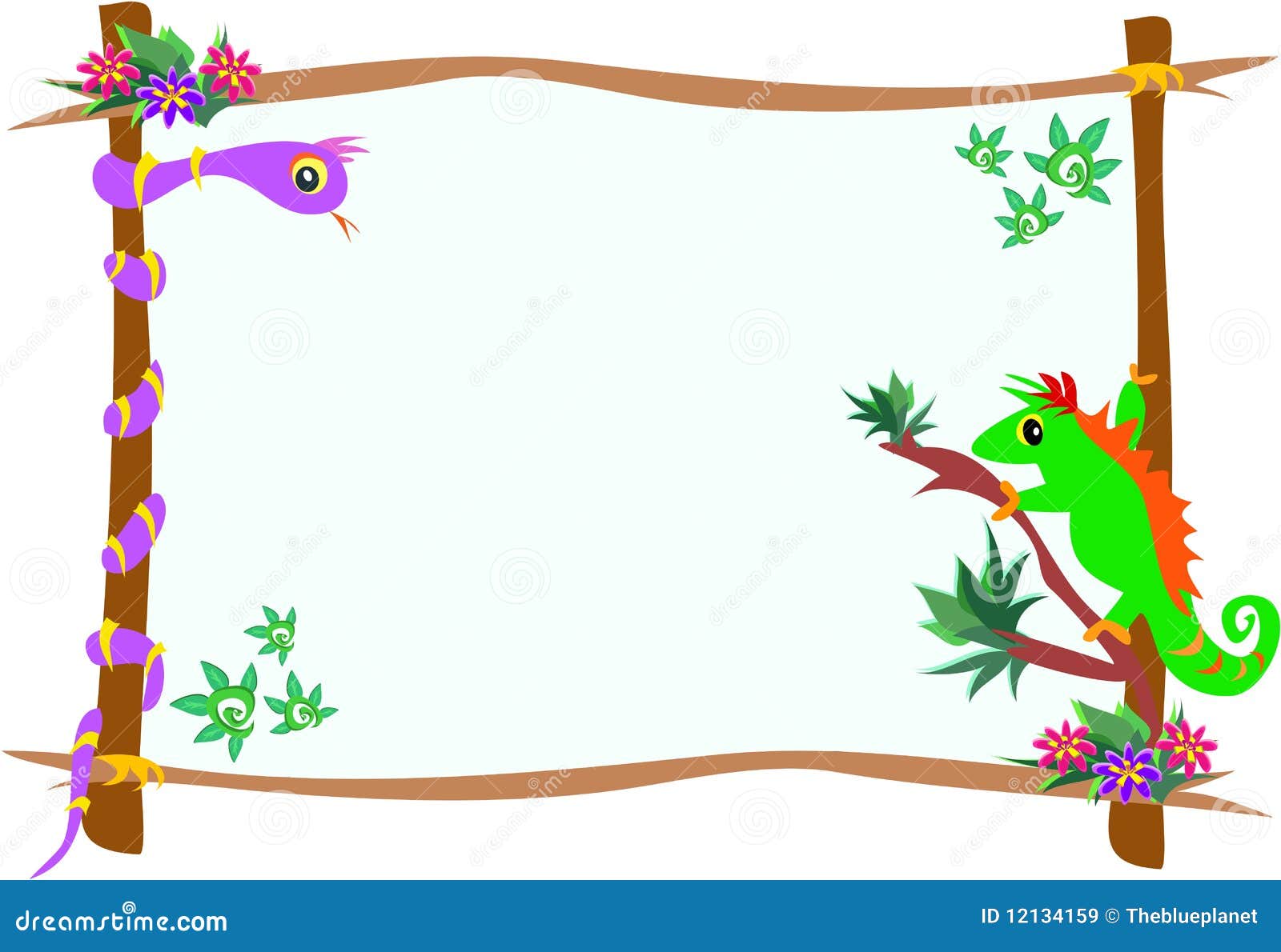 Frame With Snake Ornament For Figura Or Frame Profile Template Stock ...