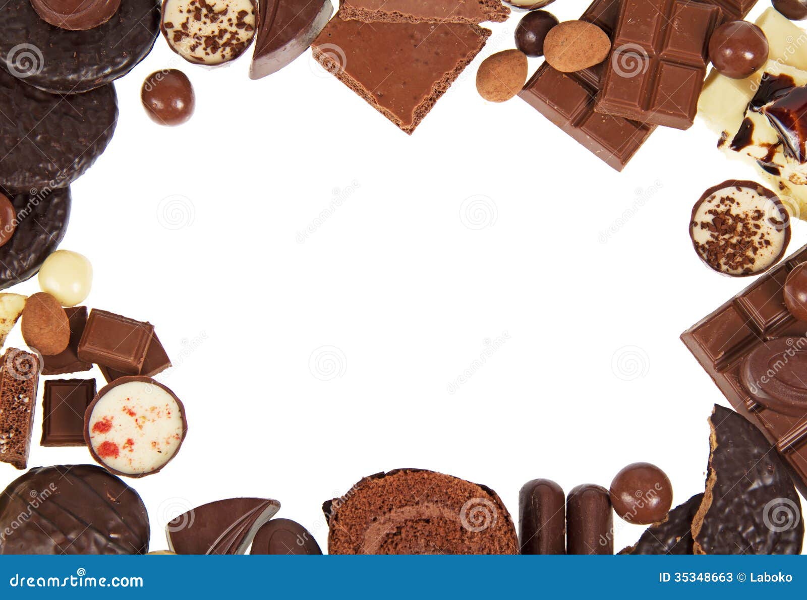 Frame of chocolates stock image. Image of crumbs, ingredient - 35348663