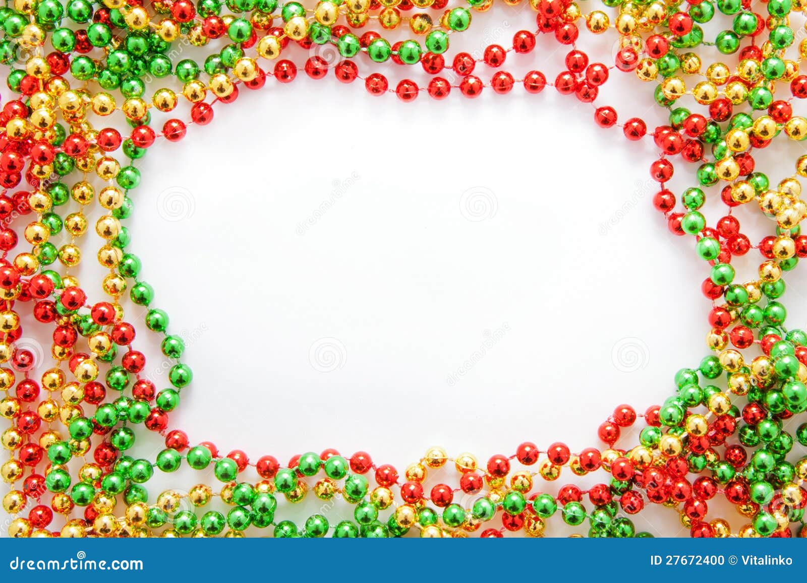 The Frame of Christmas Beads Stock Photo - Image of home, decorate ...