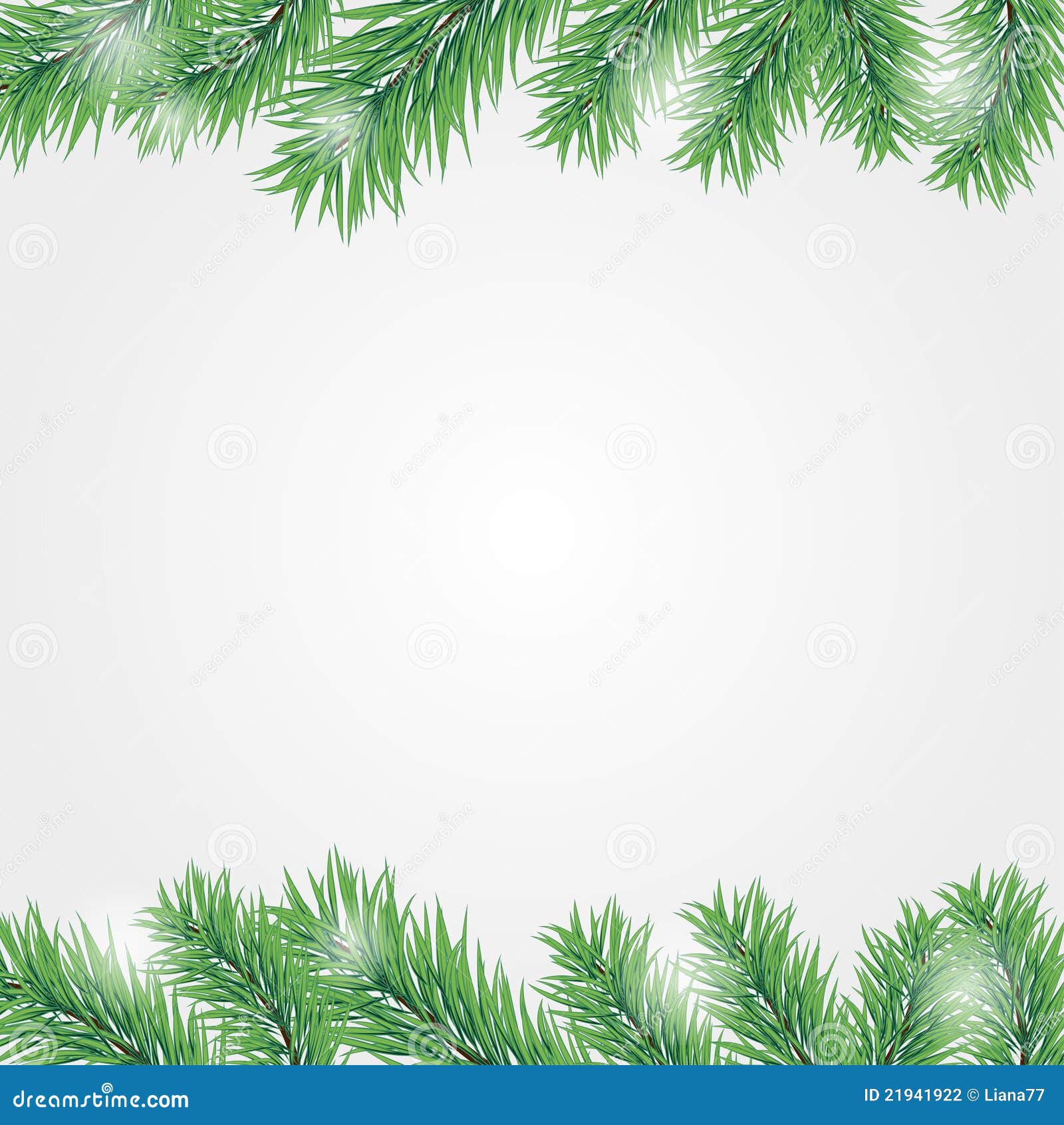 Frame with Christmas Tree Branch Stock Vector - Illustration of decor ...