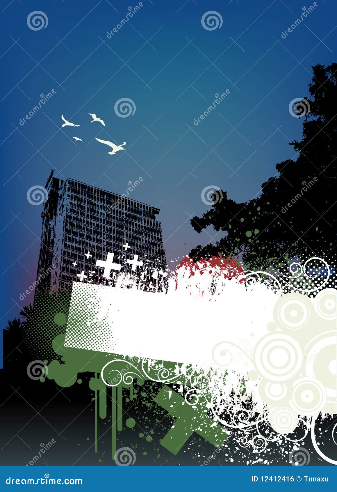 Frame and city stock vector. Illustration of wing, abstract - 12412416