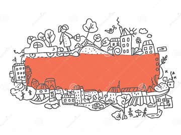 Frame city doodle design stock vector. Illustration of popart - 22646356