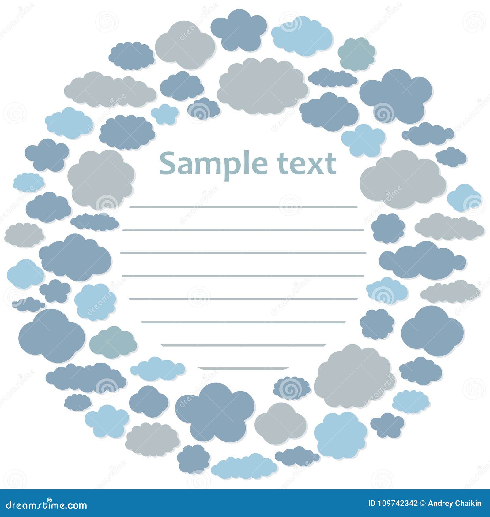 Frame with clouds. stock vector. Illustration of nature - 109742342