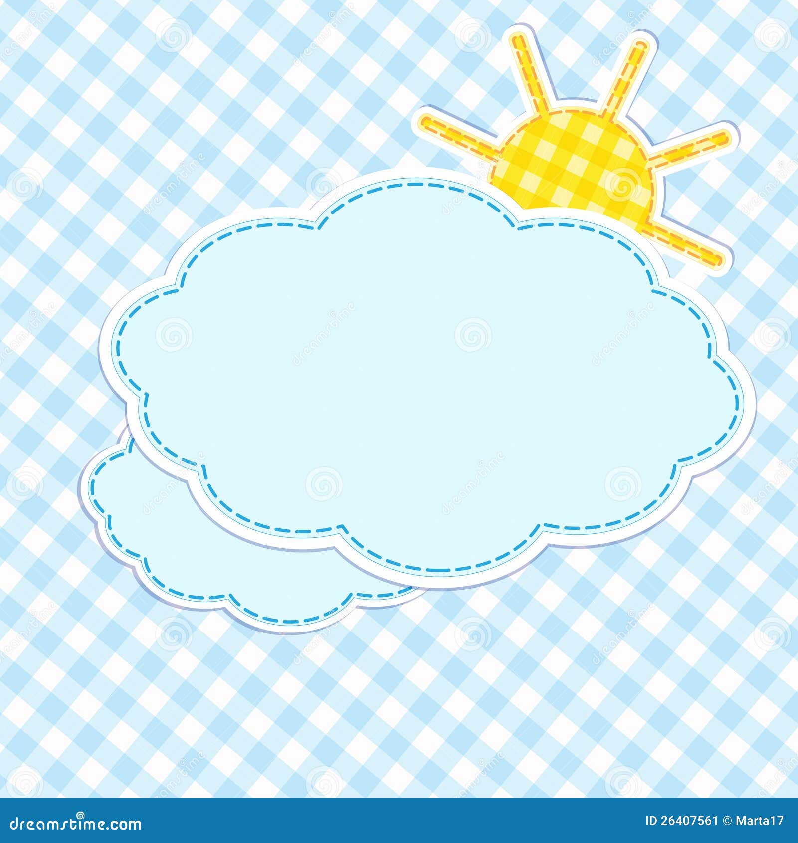 Frame with clouds and sun stock vector. Illustration of design - 26407561