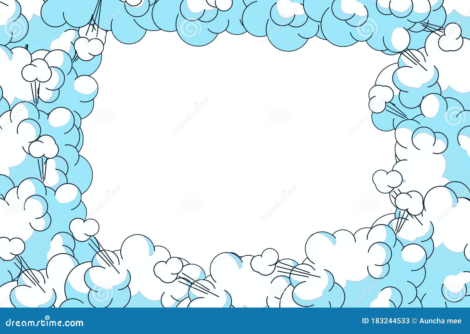 Frame with Clouds on White Background. Stock Illustration ...