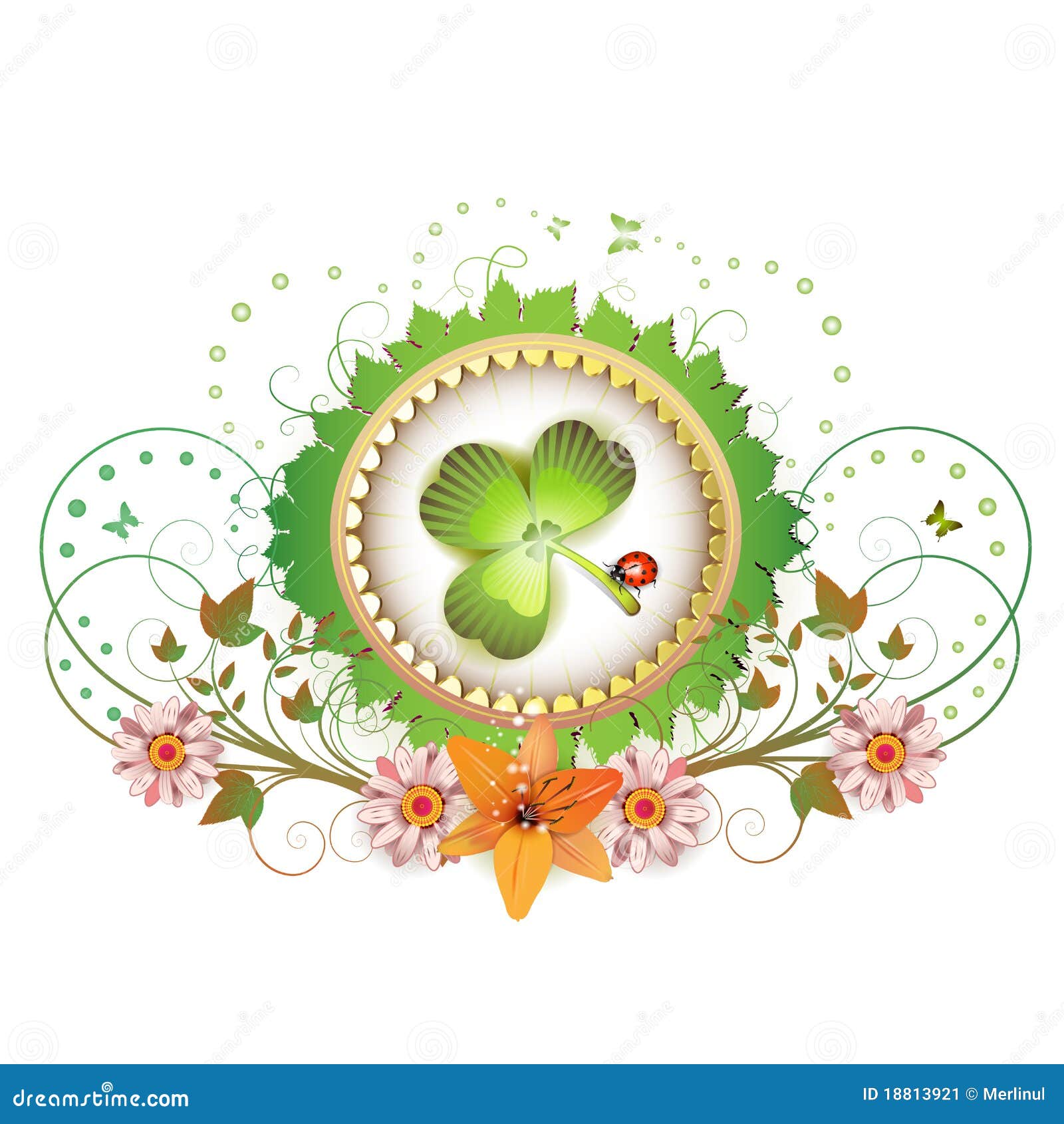 Frame with clover stock vector. Illustration of card - 18813921