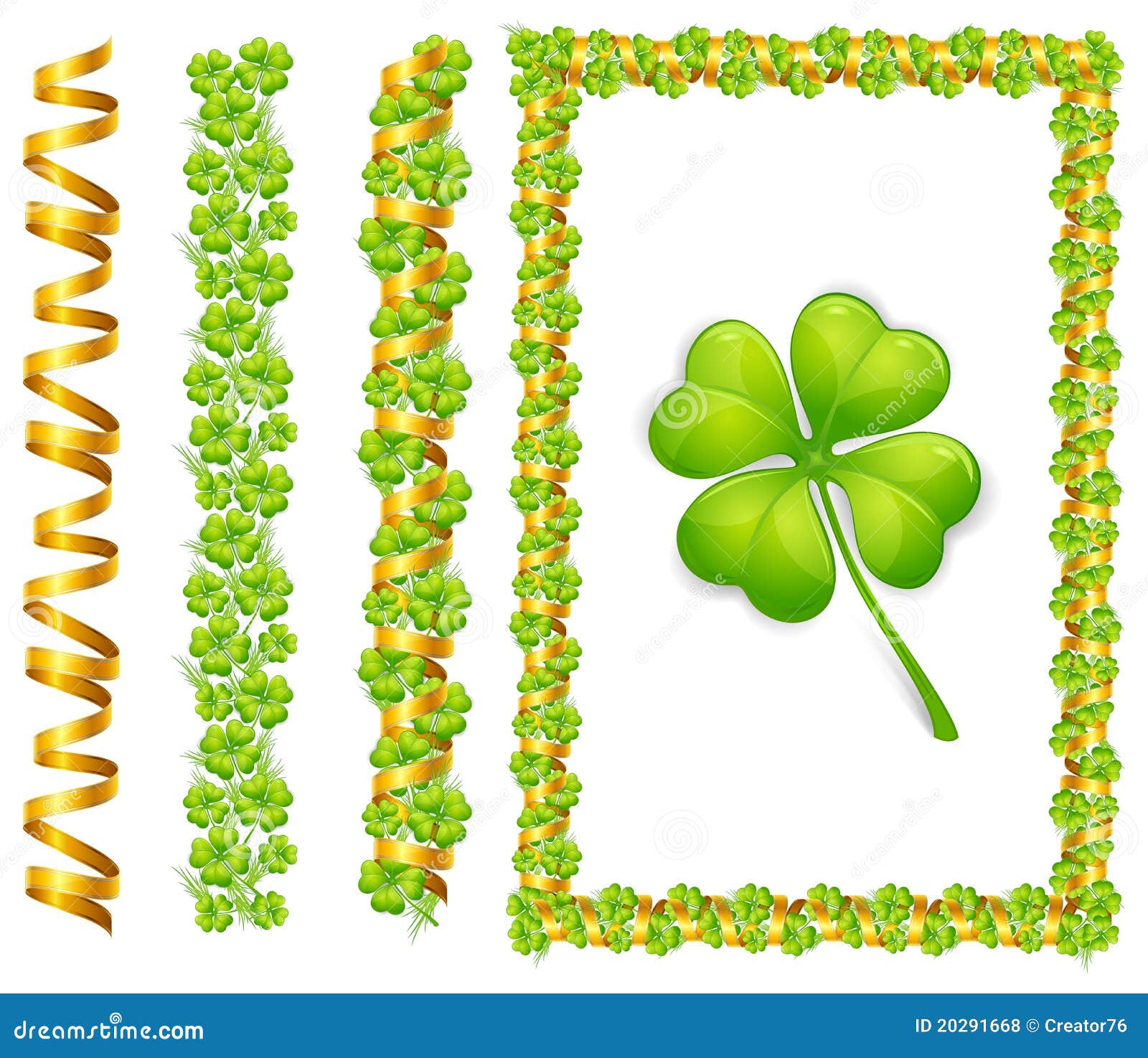 Frame with Clover & Ribbon Stock Vector - Illustration of clover ...