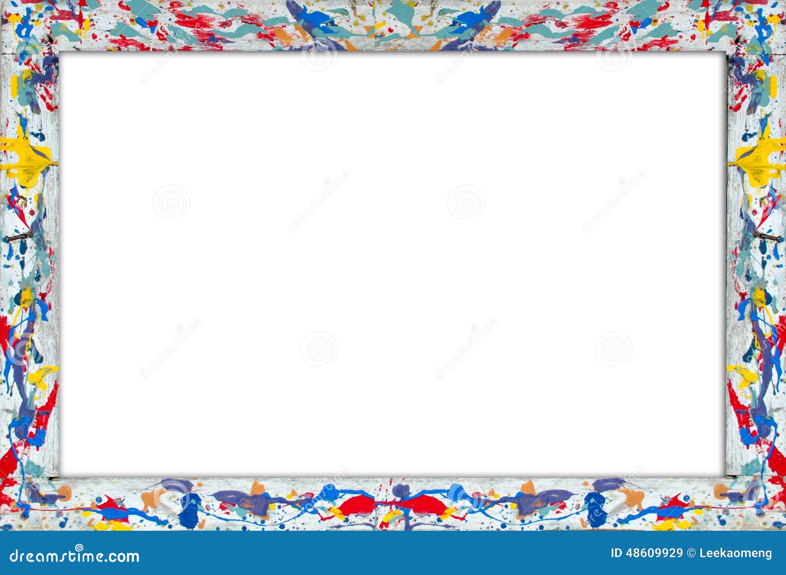 Frame with Color Blobs, Isolated on White Background Stock Illustration ...