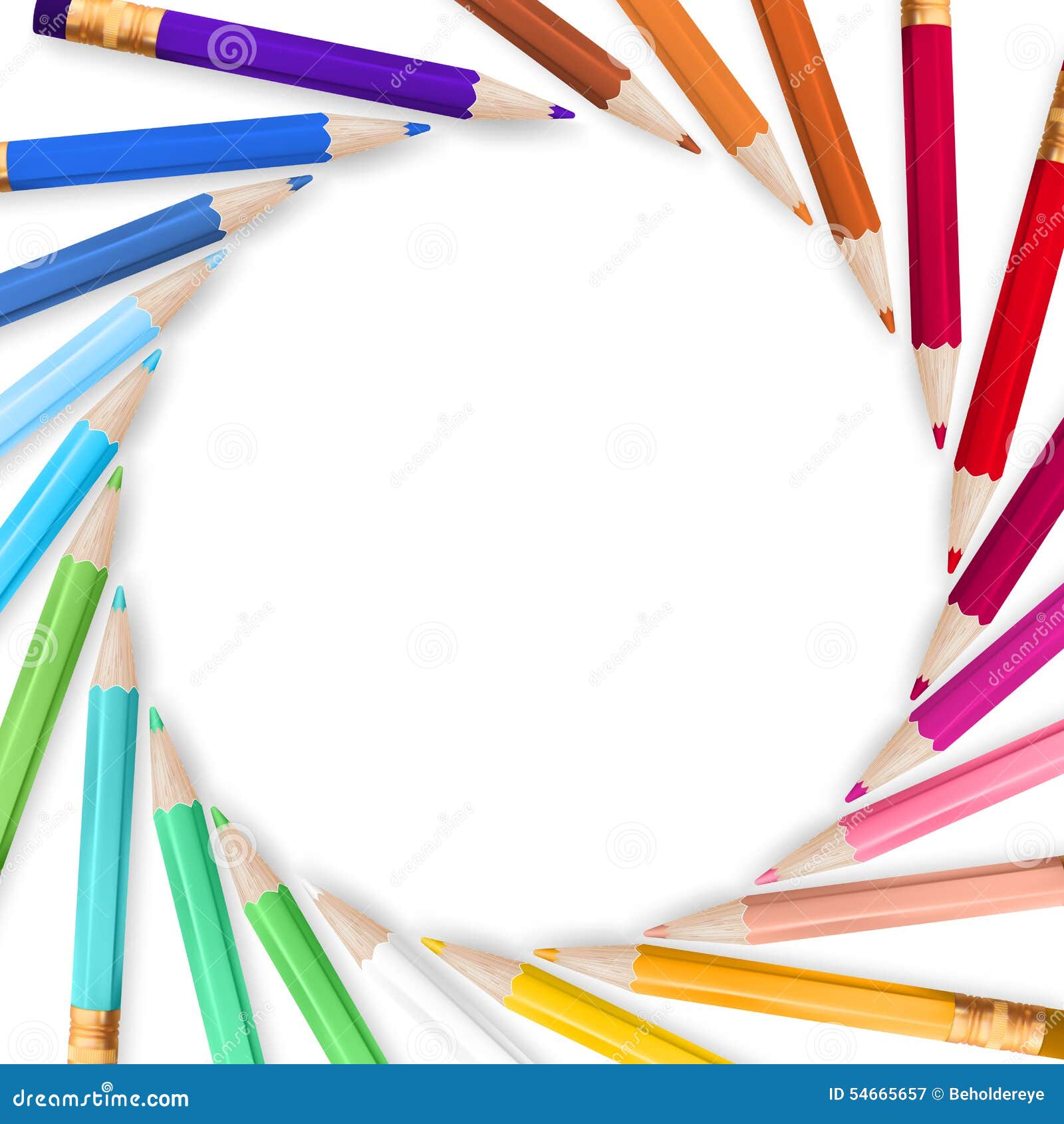 Frame with Color Pencils. EPS 10 Stock Vector - Illustration of collage ...