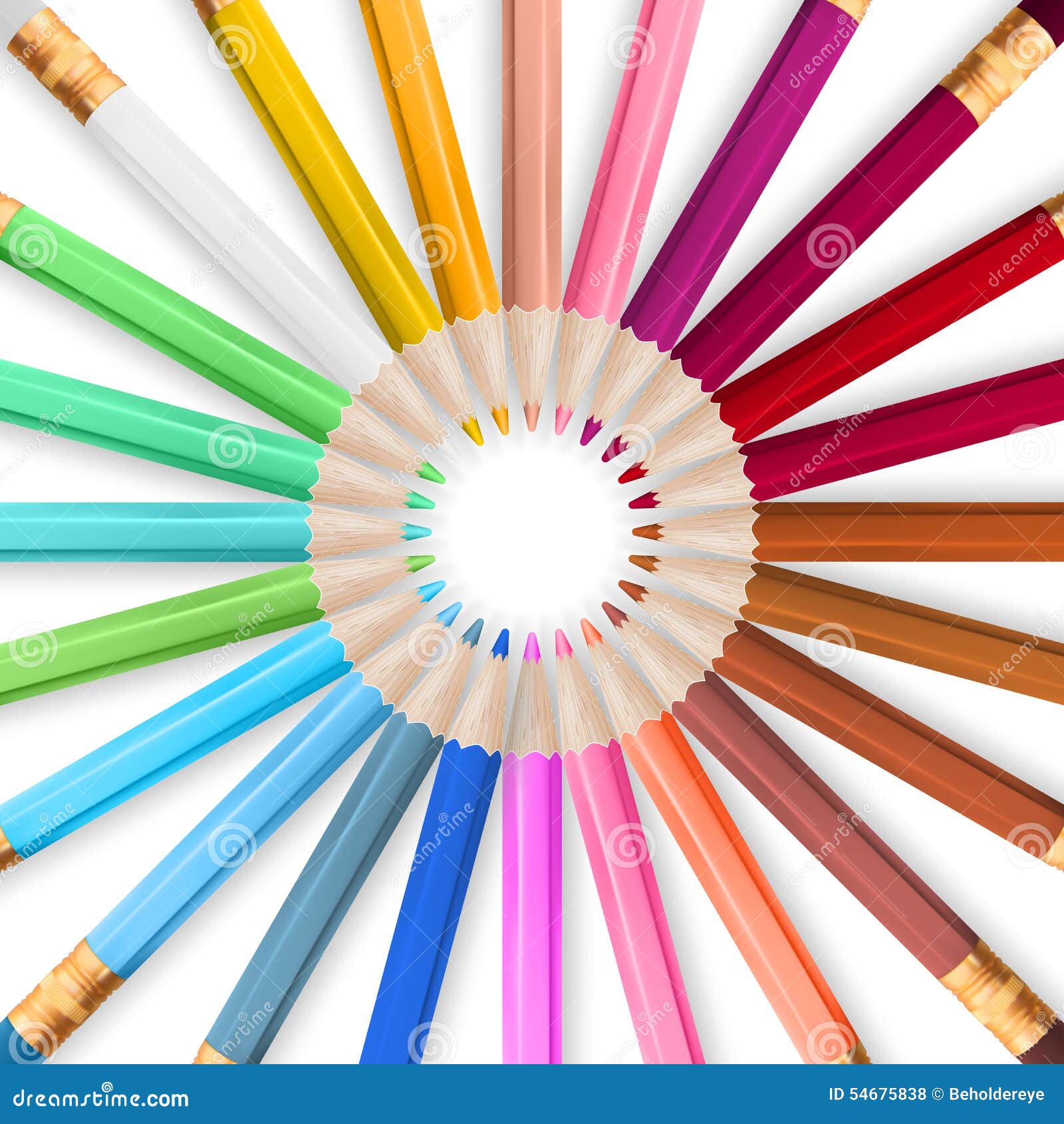 Frame with Color Pencils. EPS 10 Stock Vector - Illustration of closeup ...