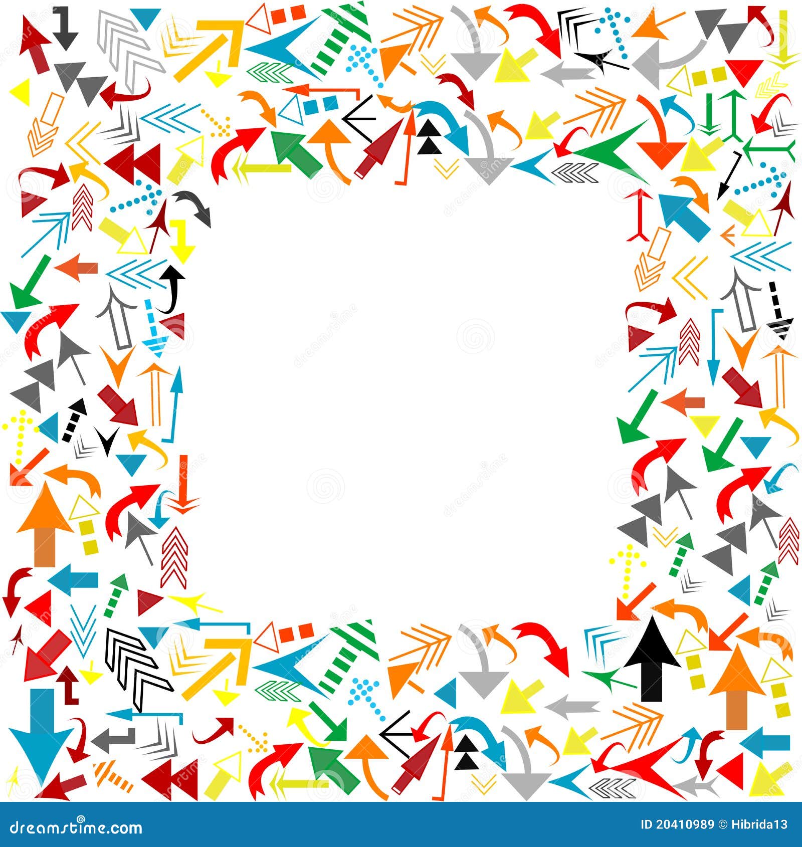 Frame with colored arrows stock illustration. Illustration of group ...