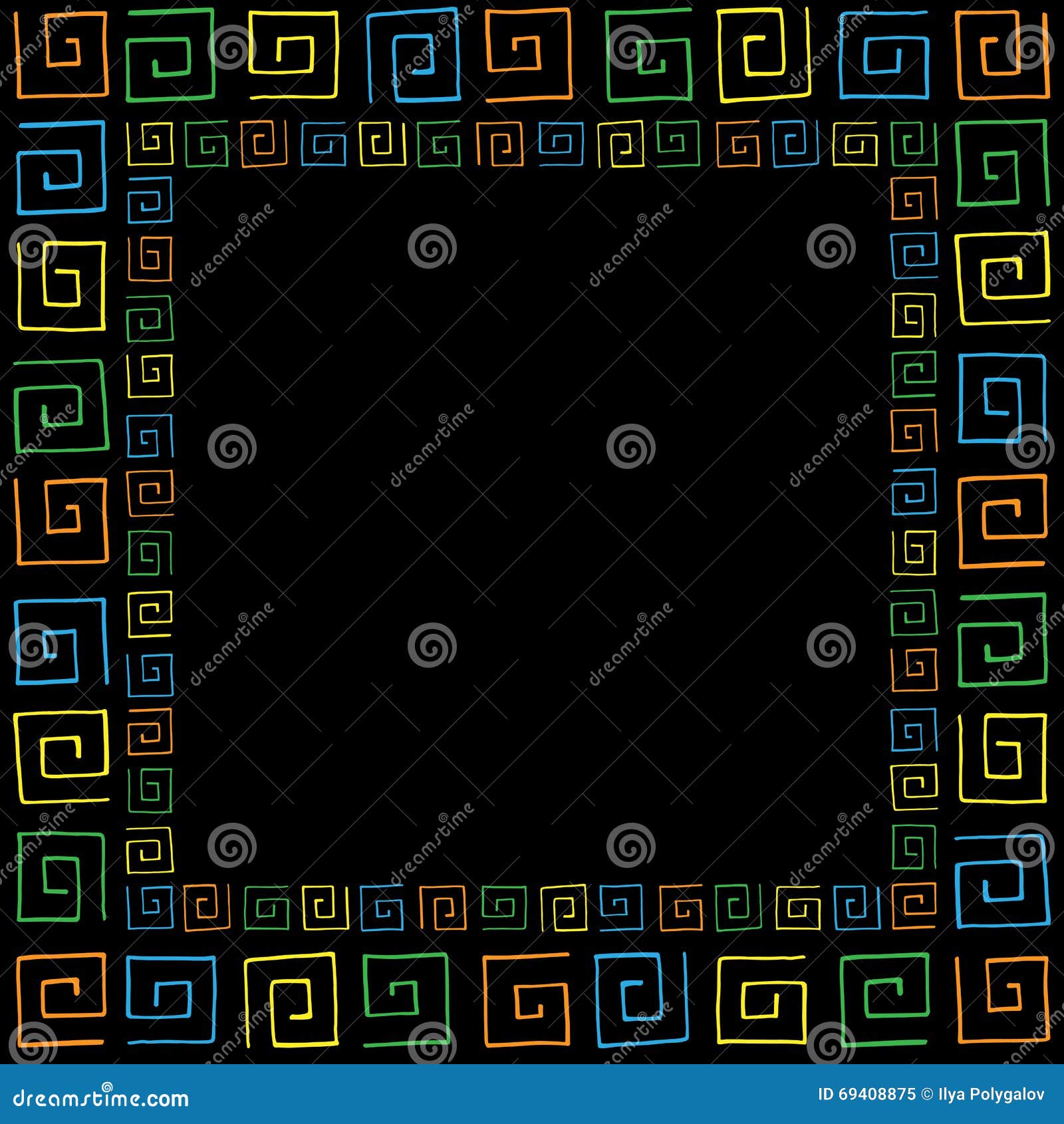 Frame with Colored Curlicues Stock Vector - Illustration of banner ...
