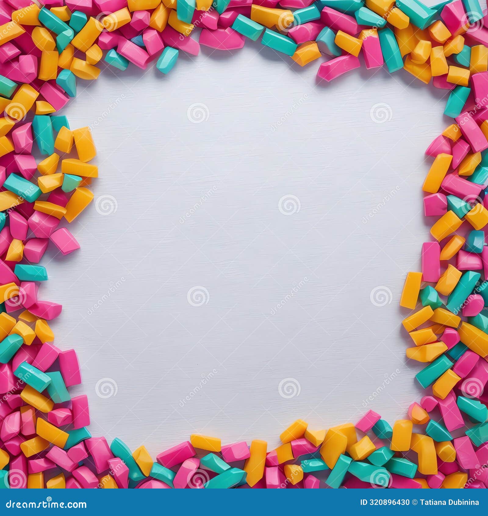 Frame with Colored Granules on a White Background Stock Illustration ...