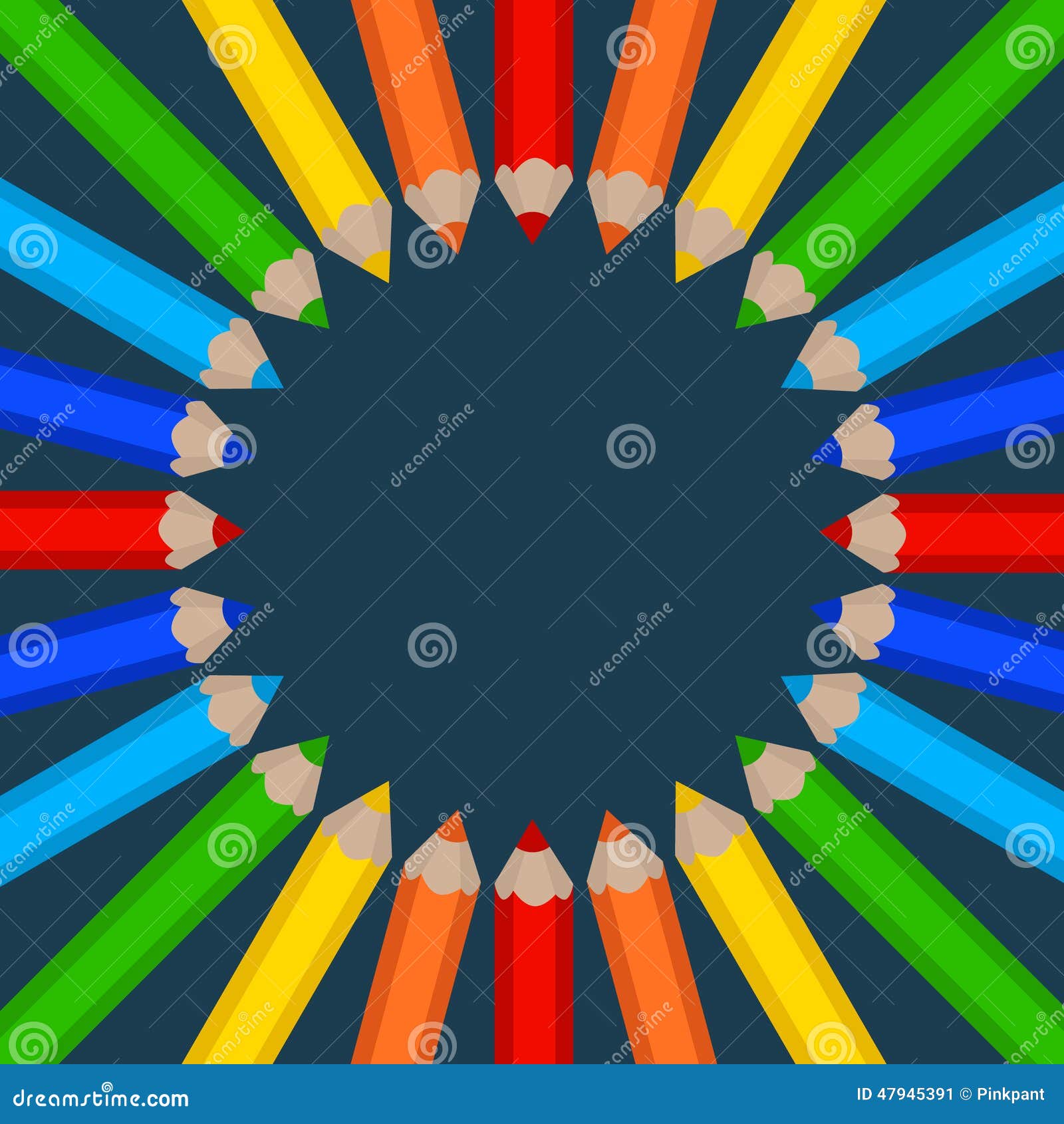 Frame of colored pencils stock illustration. Illustration of creative ...