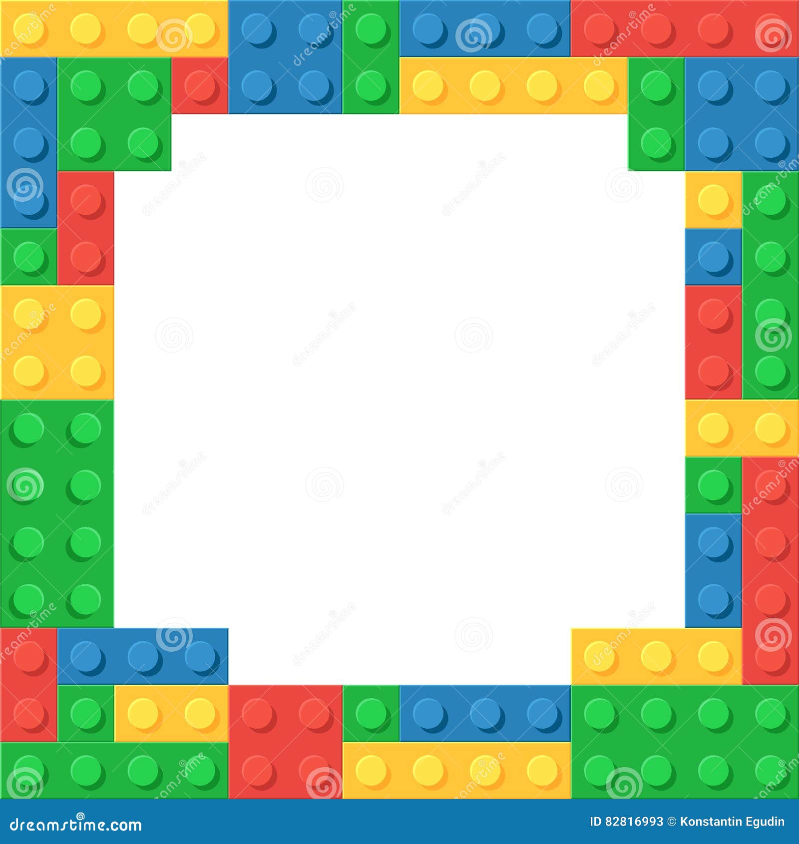 Frame of Colored Plastic Blocks Stock Vector - Illustration of game ...