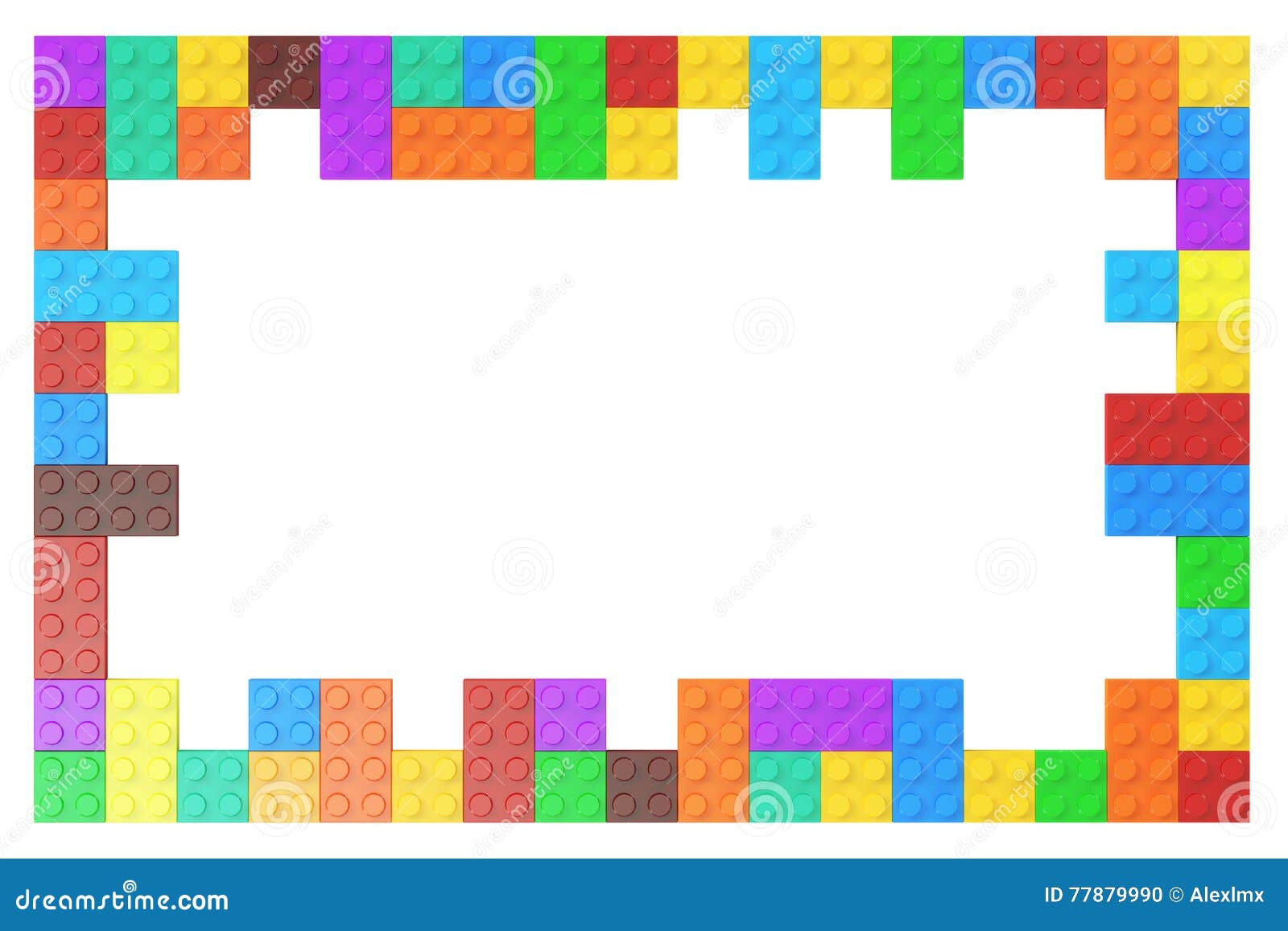 Frame from Colored Plastic Building Blocks, 3D Rendering Stock ...