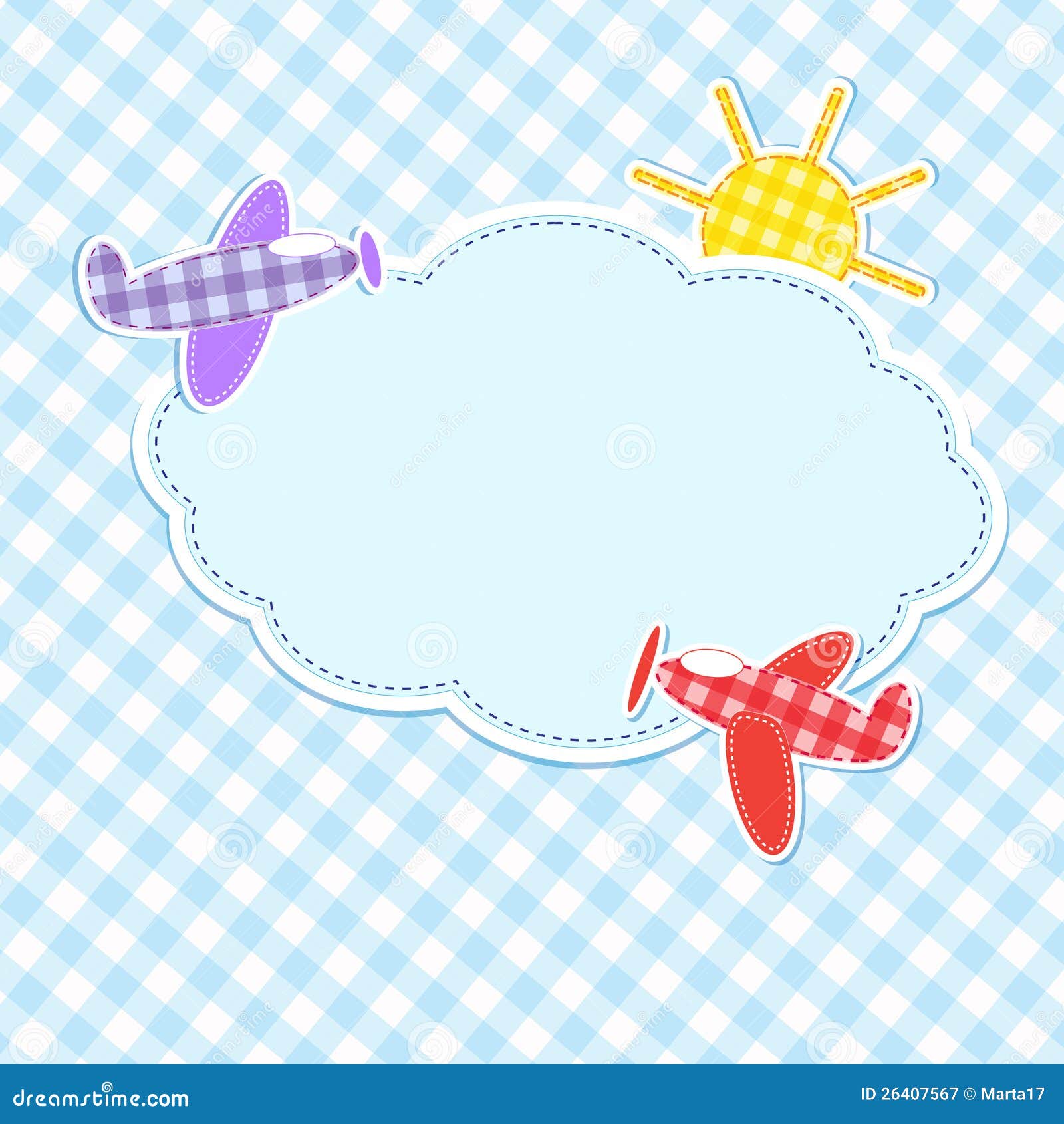Frame with Colorful Aeroplanes Stock Vector - Illustration of drawing ...