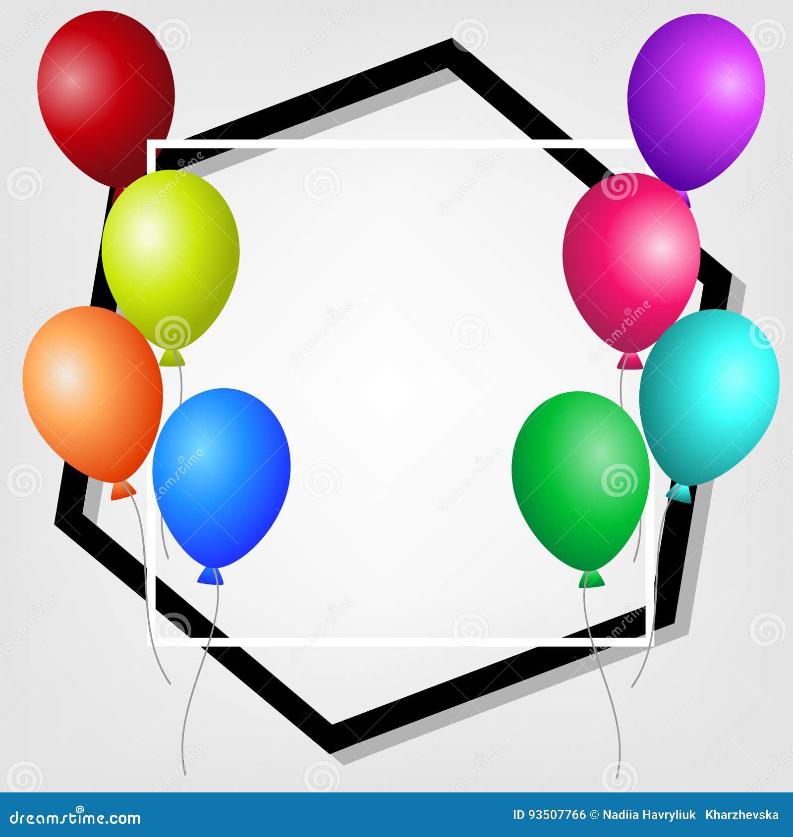 Frame with Colorful Balloons. Stock Vector - Illustration of gift ...