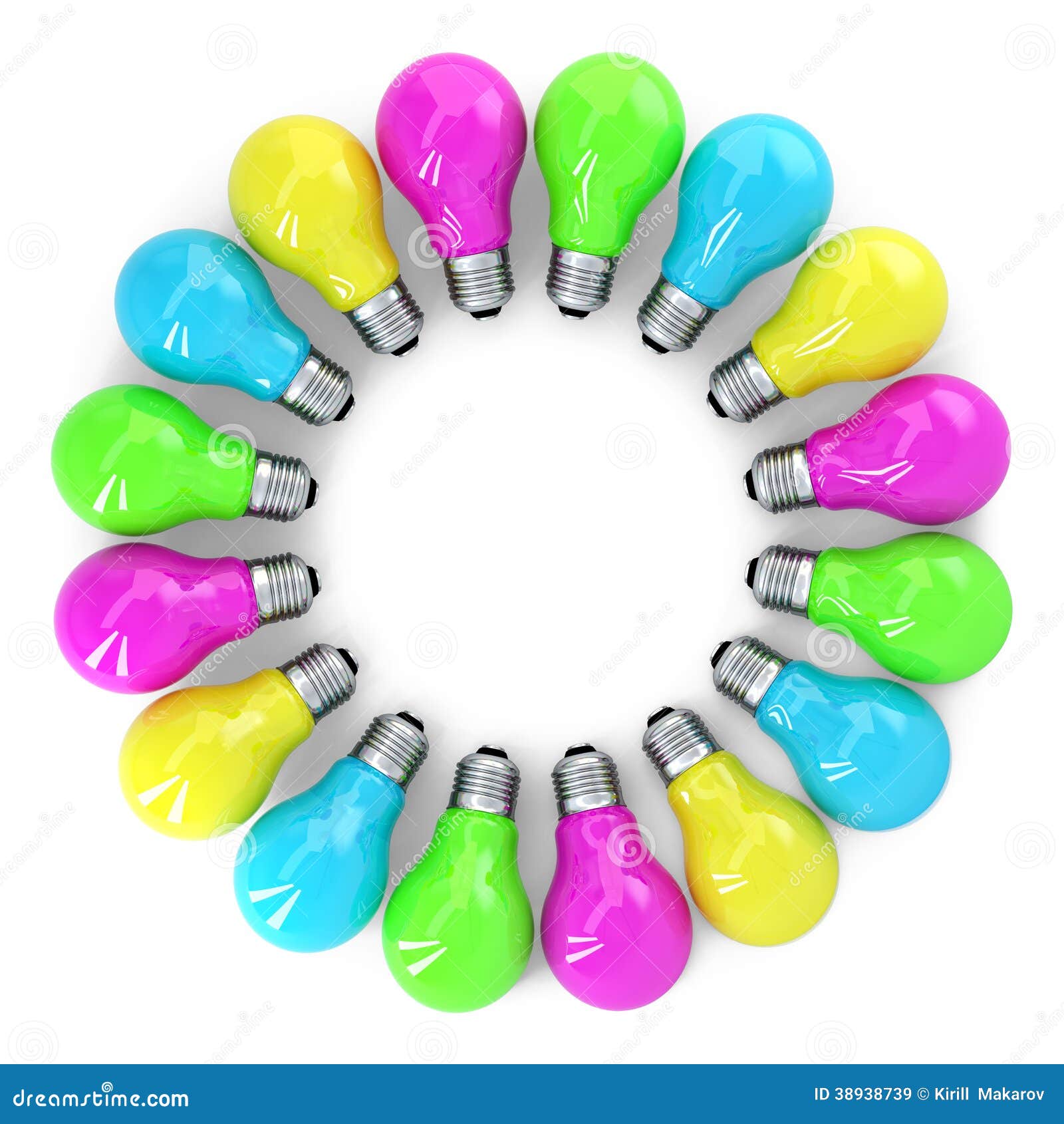 Frame of Colorful Bulbs. Isolated Stock Illustration - Illustration of ...