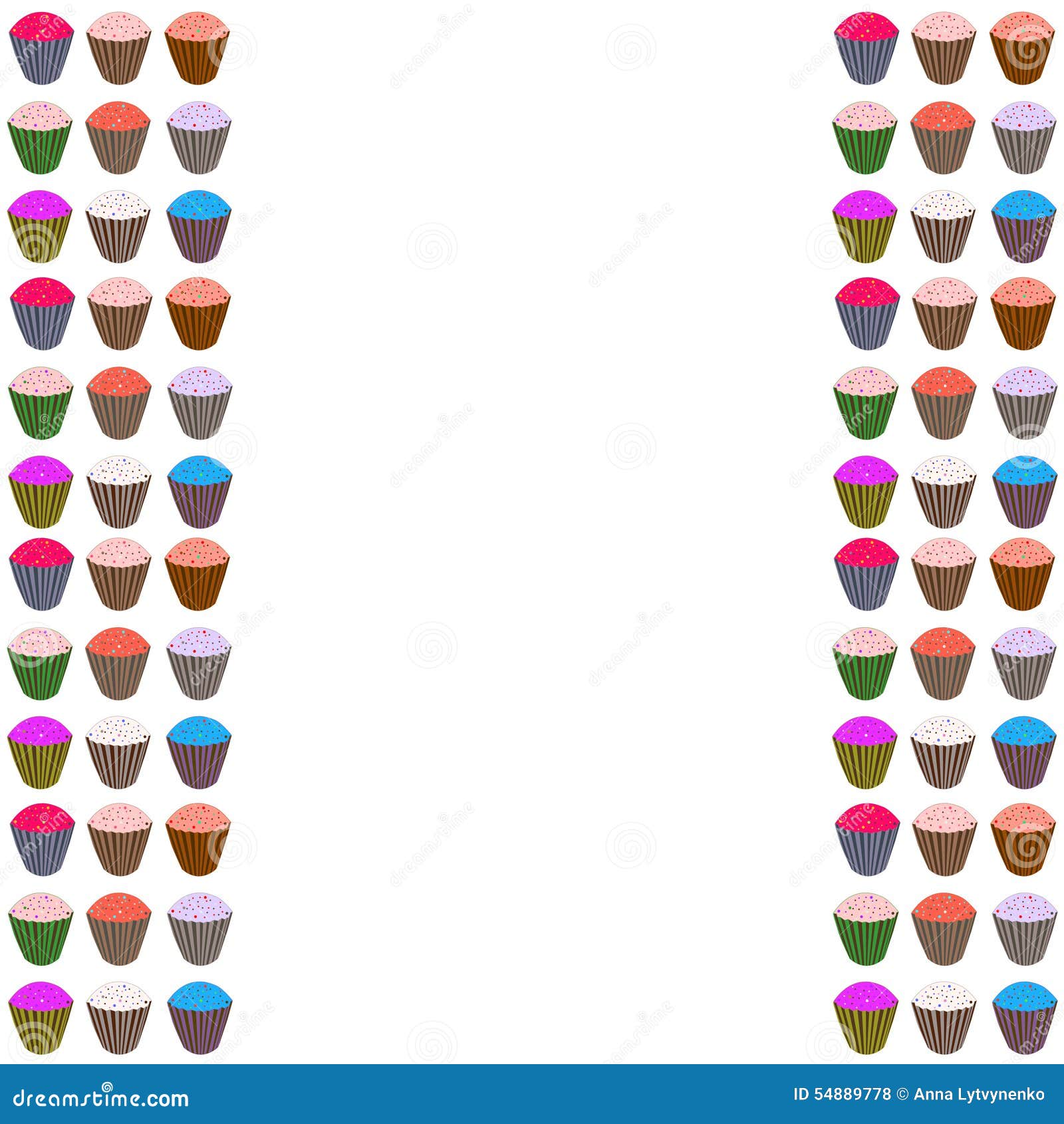 Frame with Colorful Cupcakes Stock Vector - Illustration of cake ...