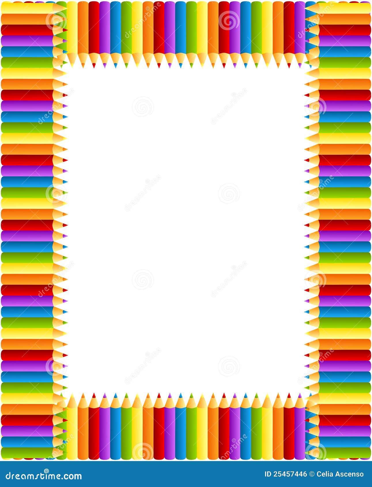 Frame colorido dos lápis ilustração stock. Ilustração de cumprimento ...