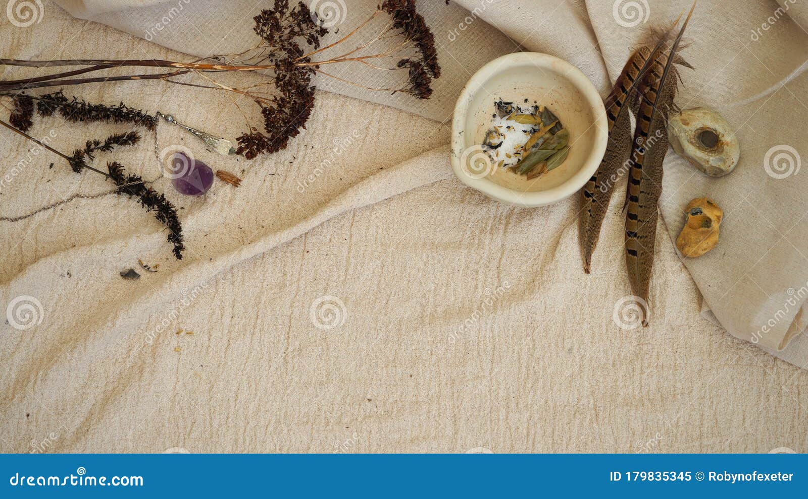 Frame Composition Using Natural Objects, Feathers, Crystals, Fairy ...