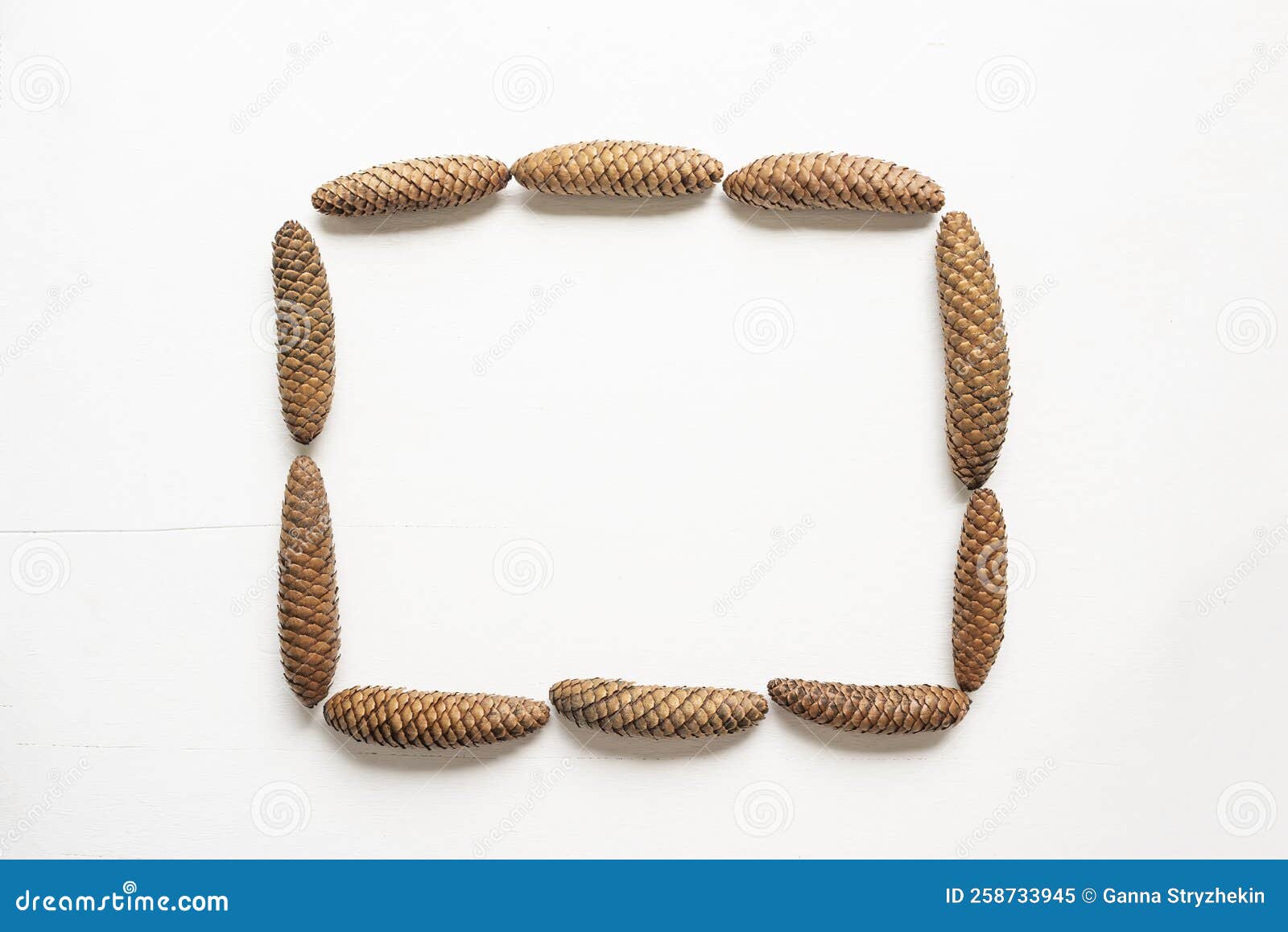 Frame of Cones on a Light Background. Stock Image - Image of brown ...
