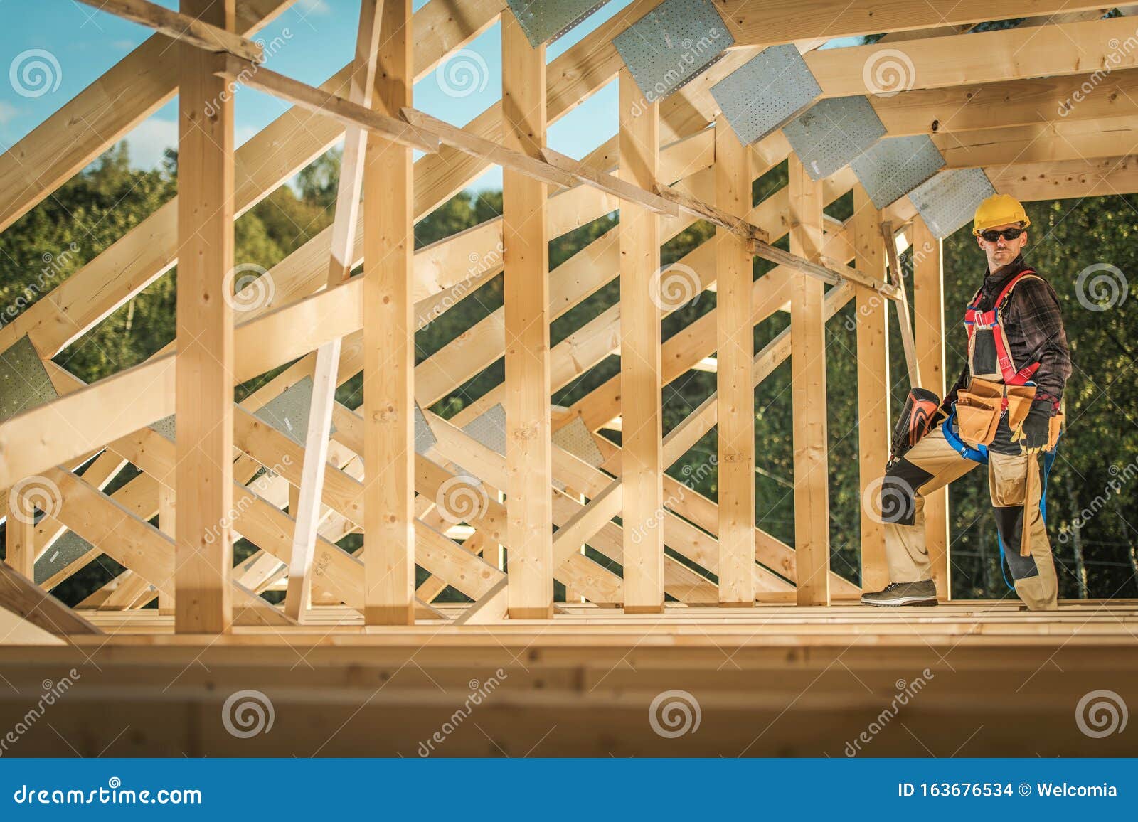 Frame Construction Contractor Stock Photo - Image of labor, profession ...