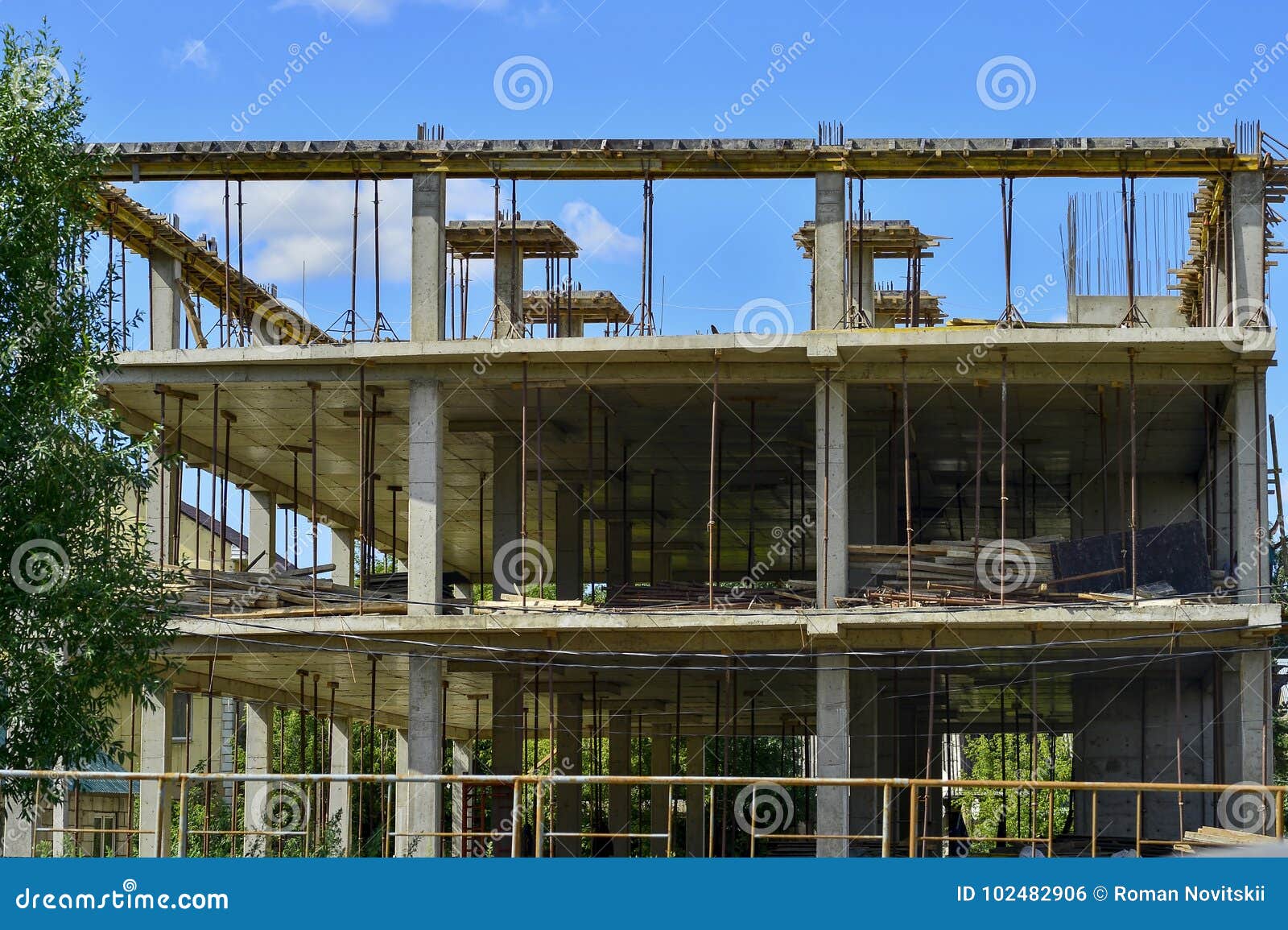 The Frame Construction of the Piles, Slabs, Beams of the New Building ...